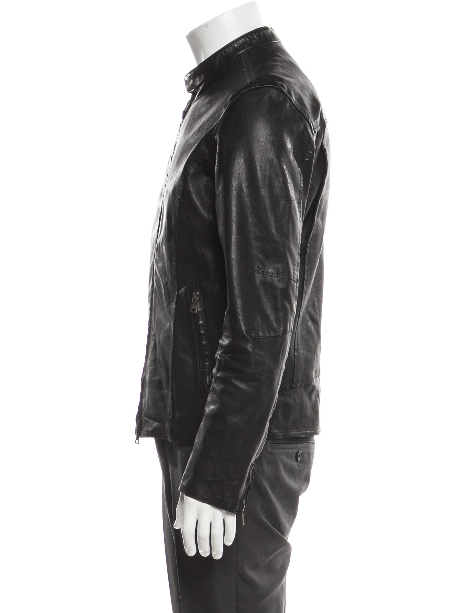 John Varvatos Leather Moto Jacket - Black Outerwear, Clothing ...