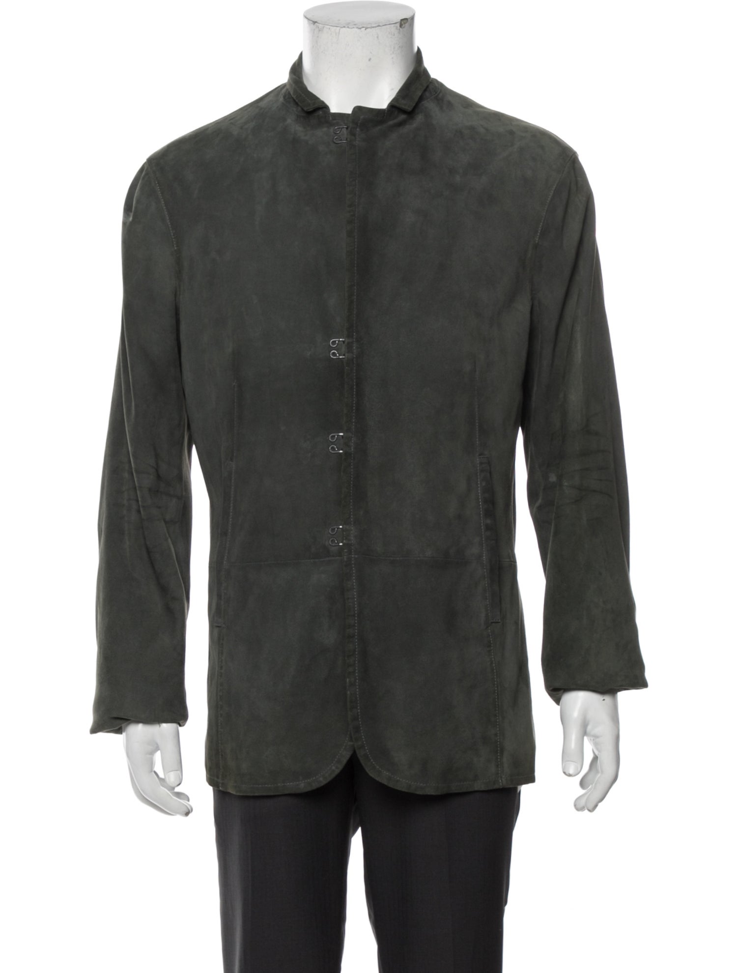 John Varvatos Suede Utility Jacket - Grey Outerwear, Clothing ...