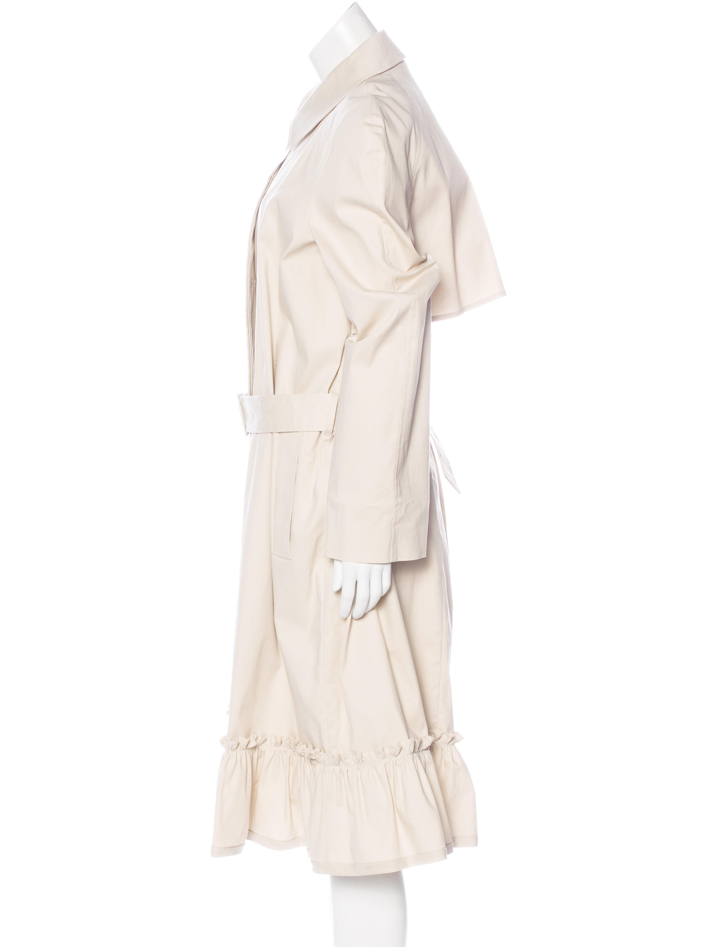 J.W. Anderson Ruffle-Hem Trench Coat - Neutrals Coats, Clothing ...