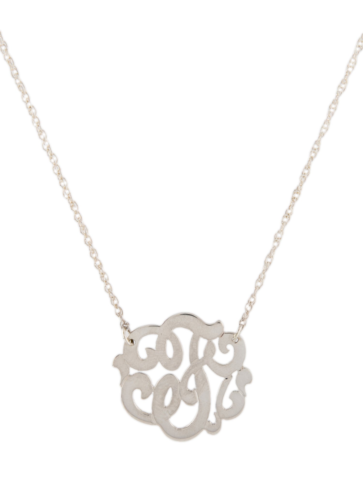 Jennifer Zeuner Monogram Pendant Necklace - Sterling Silver Pendant ...