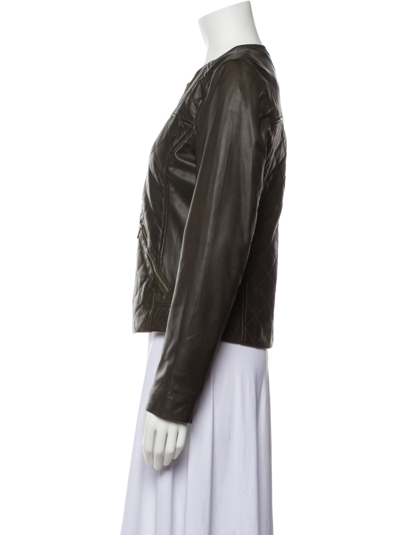 Karl Lagerfeld Leather Biker Jacket w/ Tags - Brown Jackets, Clothing ...