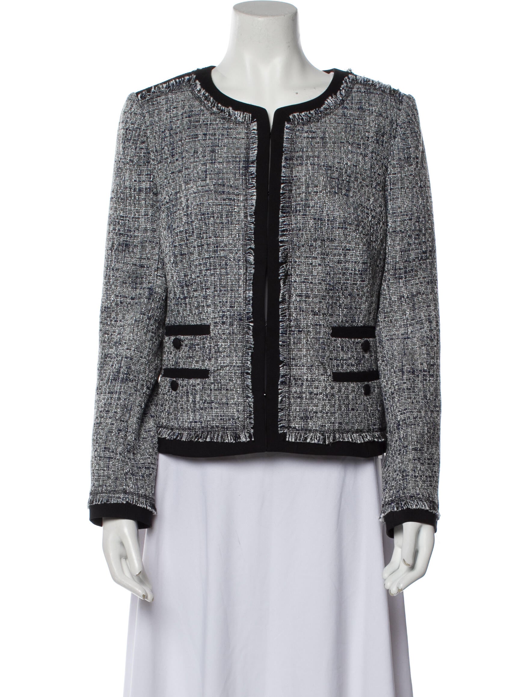 Karl Lagerfeld Tweed Pattern Evening Jacket - Blue Jackets, Clothing ...