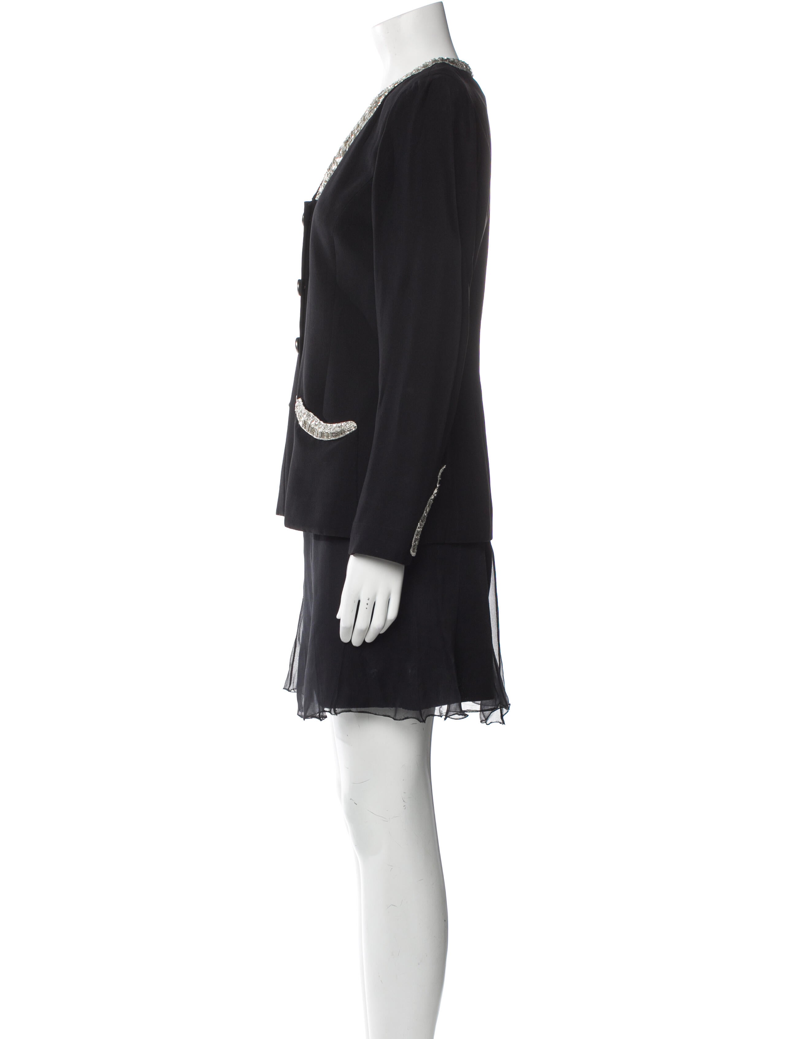 Karl Lagerfeld Vintage Late 1980's - Early 1990's Skirt Suit - Black ...