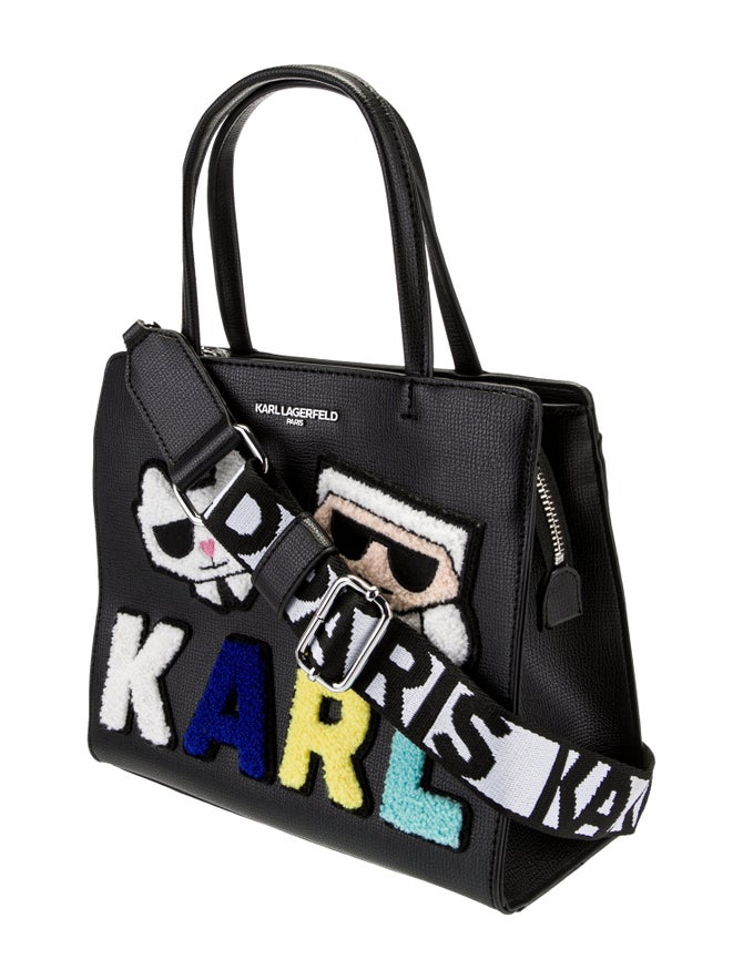 Karl Lagerfeld Leather Handle Bag - Black Handle Bags, Handbags ...