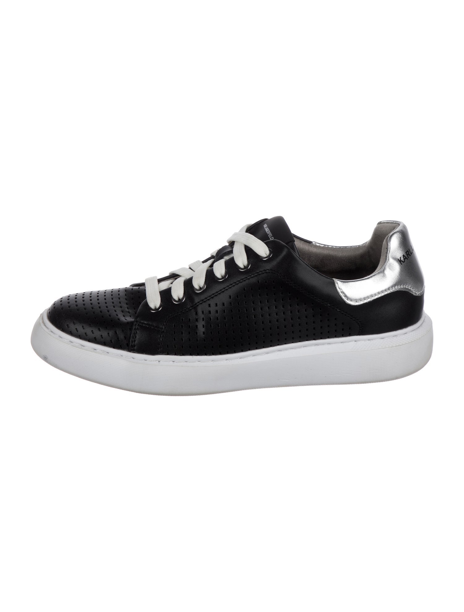 Karl Lagerfeld Leather Sneakers - Black Sneakers, Shoes - KAL41545 ...
