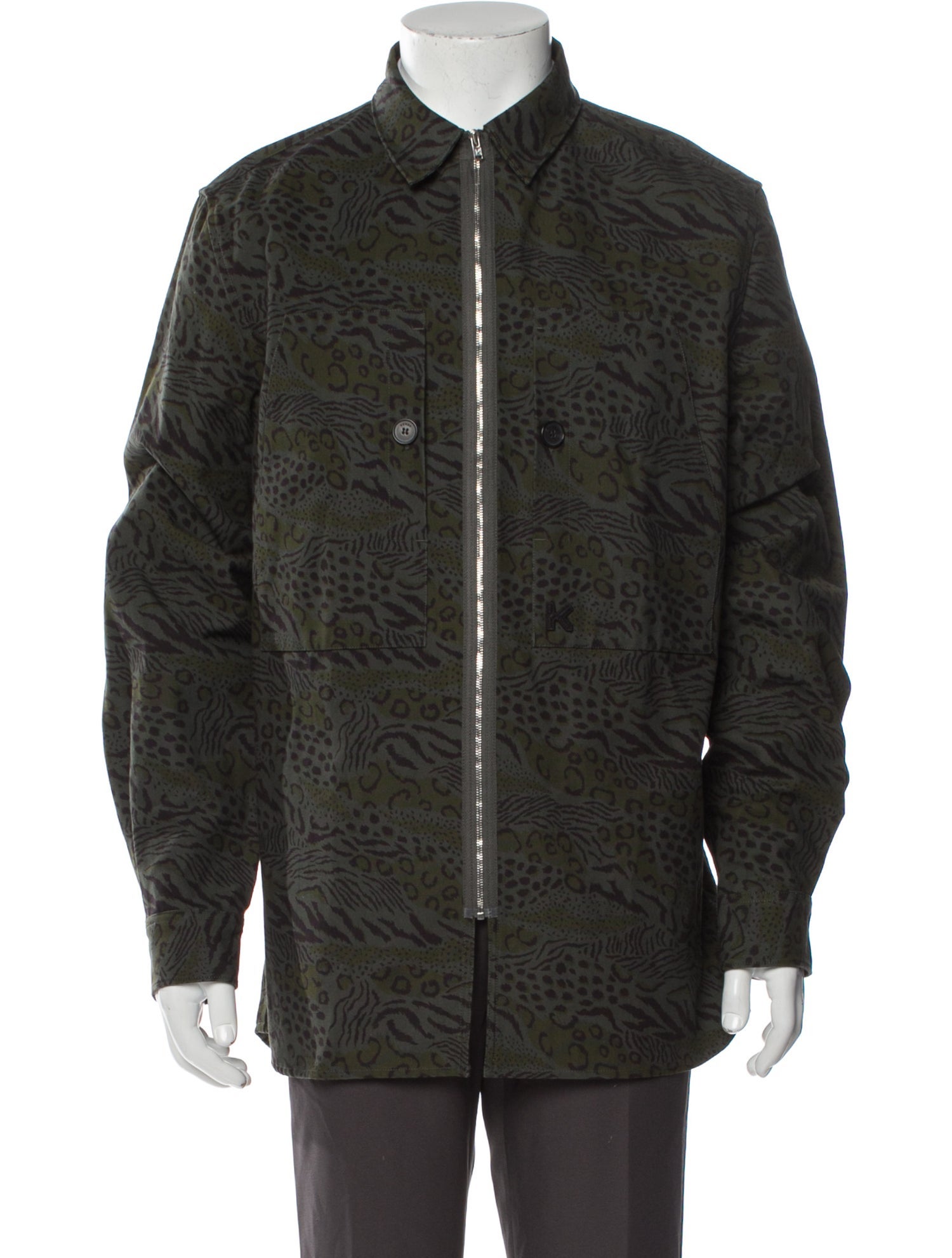 Kenzo Animal Print Utility Jacket w/ Tags - Green Outerwear, Clothing - KEN65040 | The RealReal