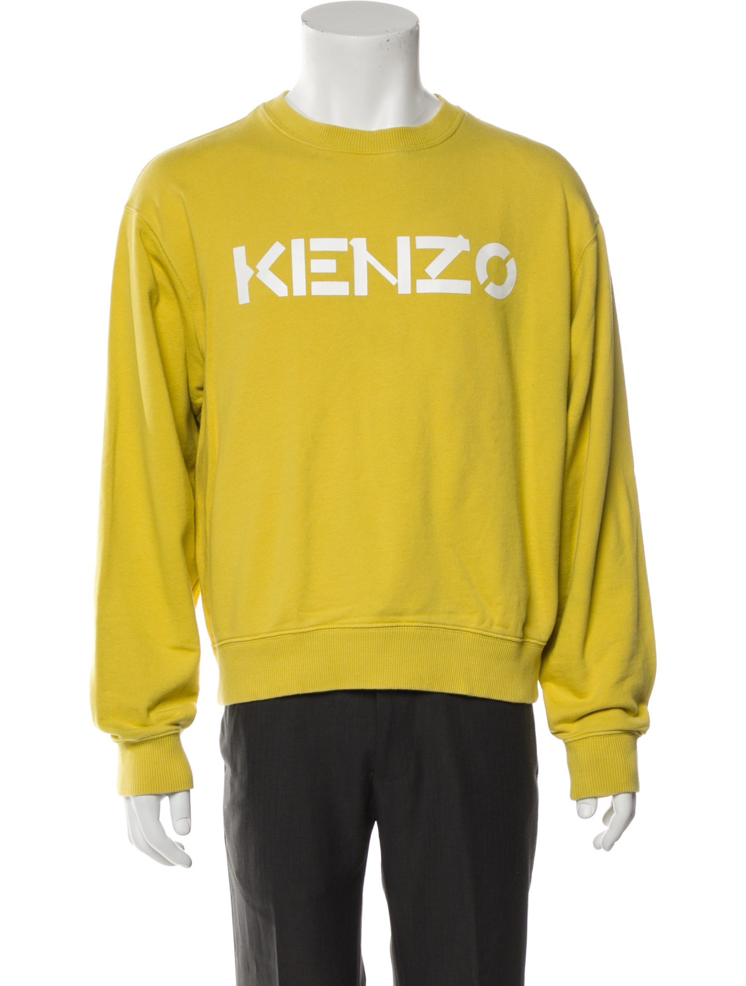 Kenzo Graphic Print Crew Neck Sweatshirt - Yellow Sweatshirts & Hoodies ...