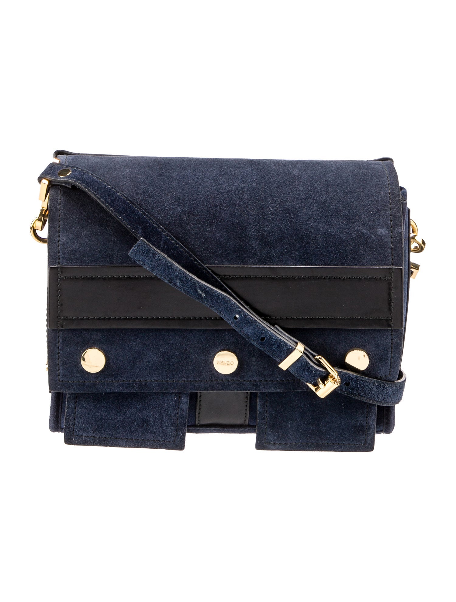 Kenzo Suede Shoulder Bag - Blue Shoulder Bags, Handbags - KEN67700 ...