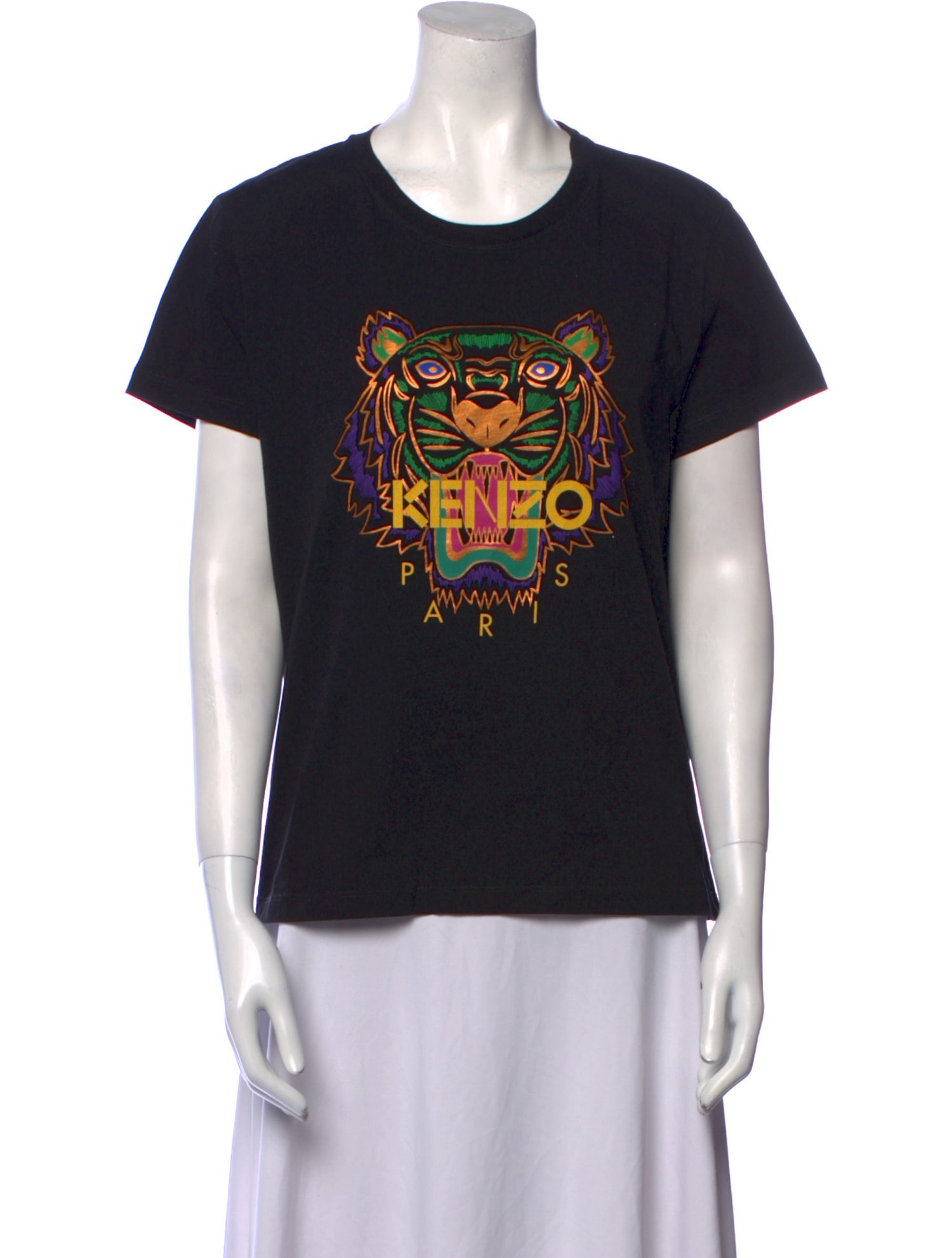 Kenzo Graphic Print Crew Neck T-Shirt - Black Tops, Clothing - KEN73466 ...