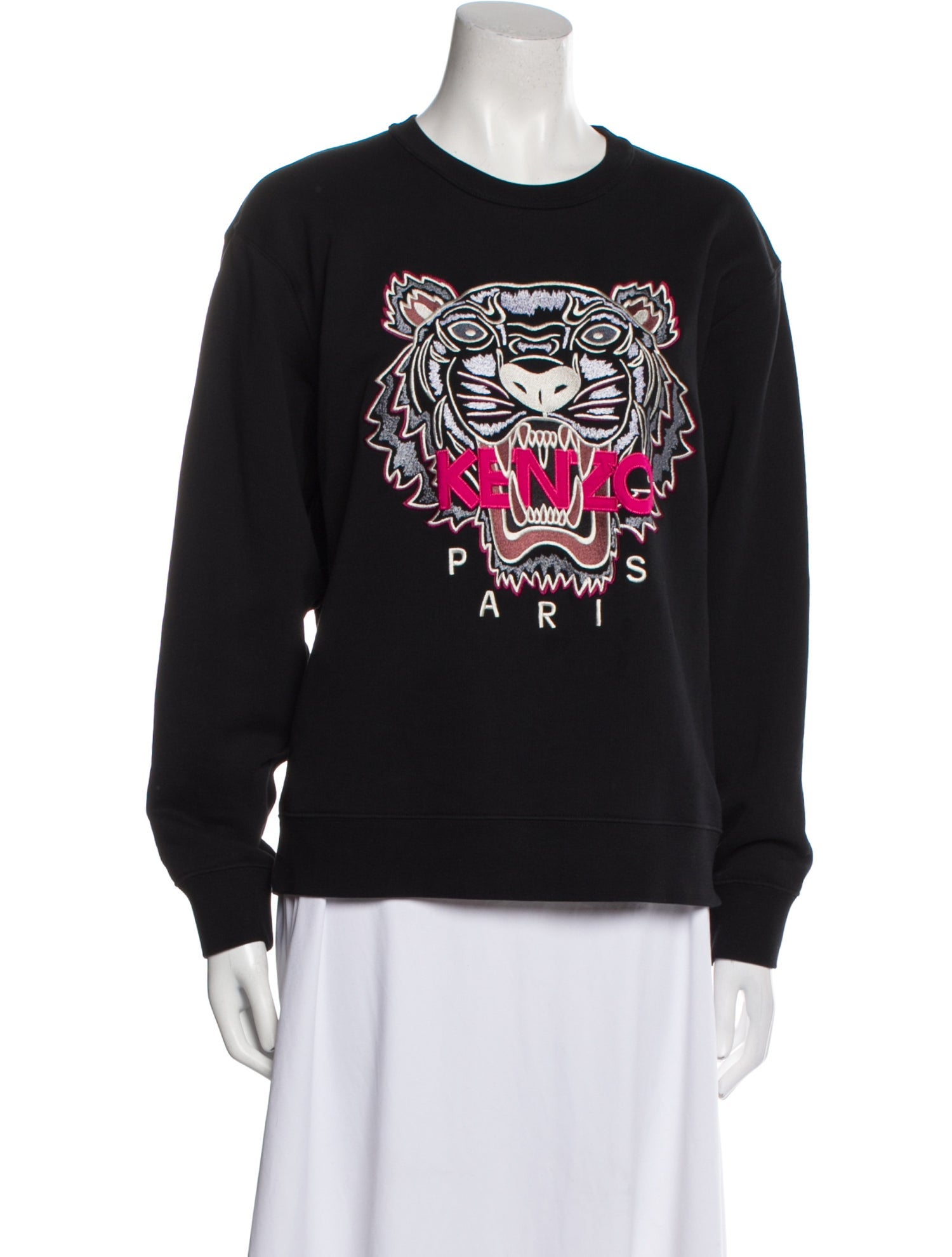 Kenzo Graphic Print Crew Neck Sweatshirt - Black Tops, Clothing ...