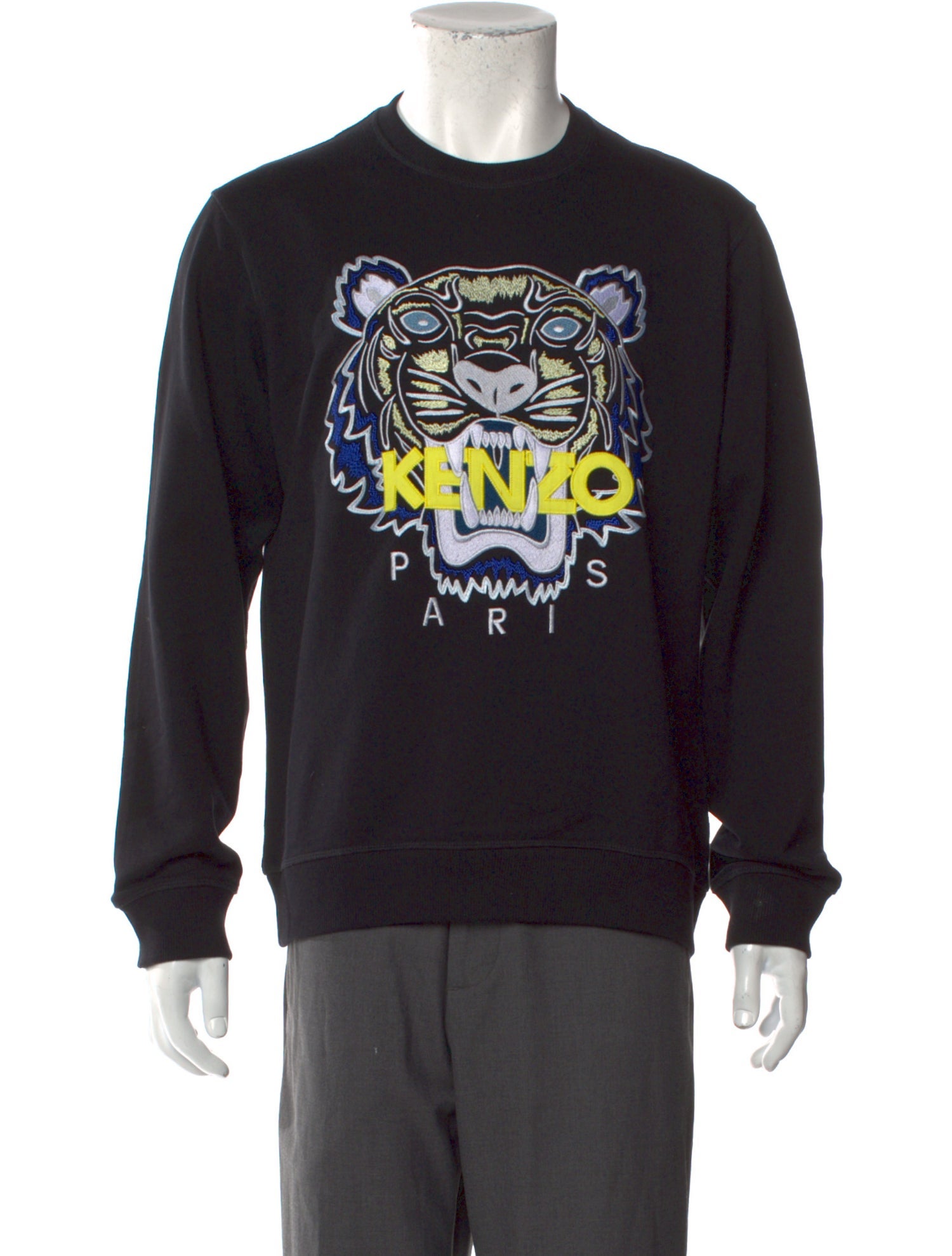 Kenzo Graphic Print Crew Neck Sweatshirt - Black Sweatshirts & Hoodies ...