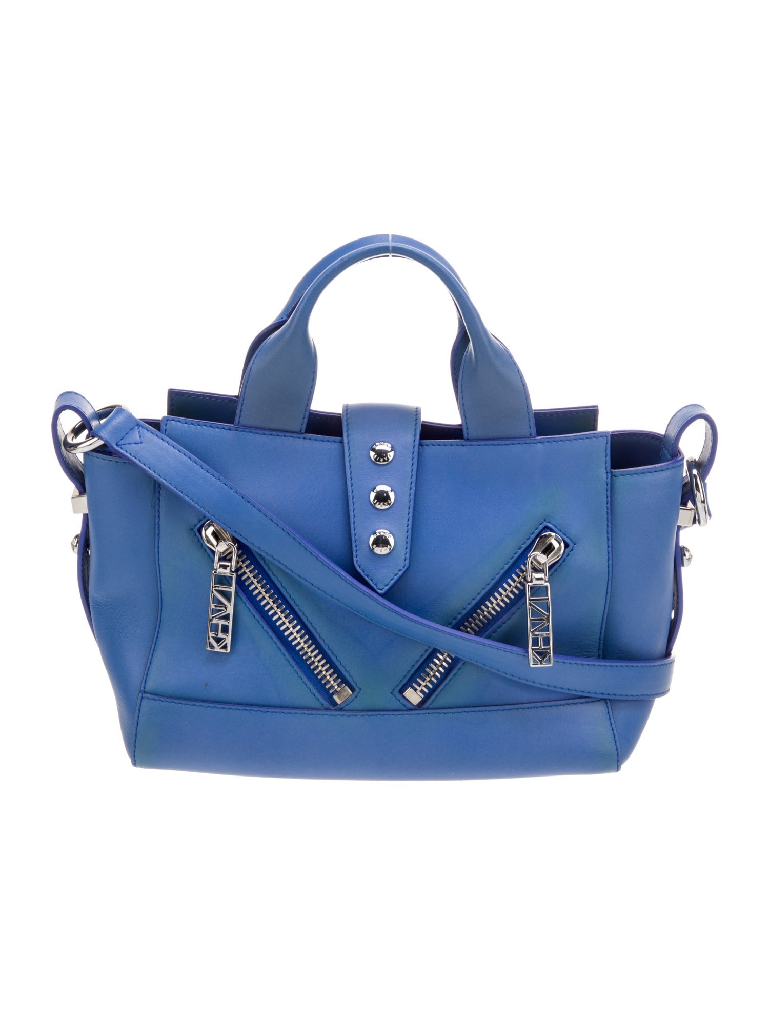 Kenzo Leather Top Handle Bag - Blue Handle Bags, Handbags - KEN75079 ...
