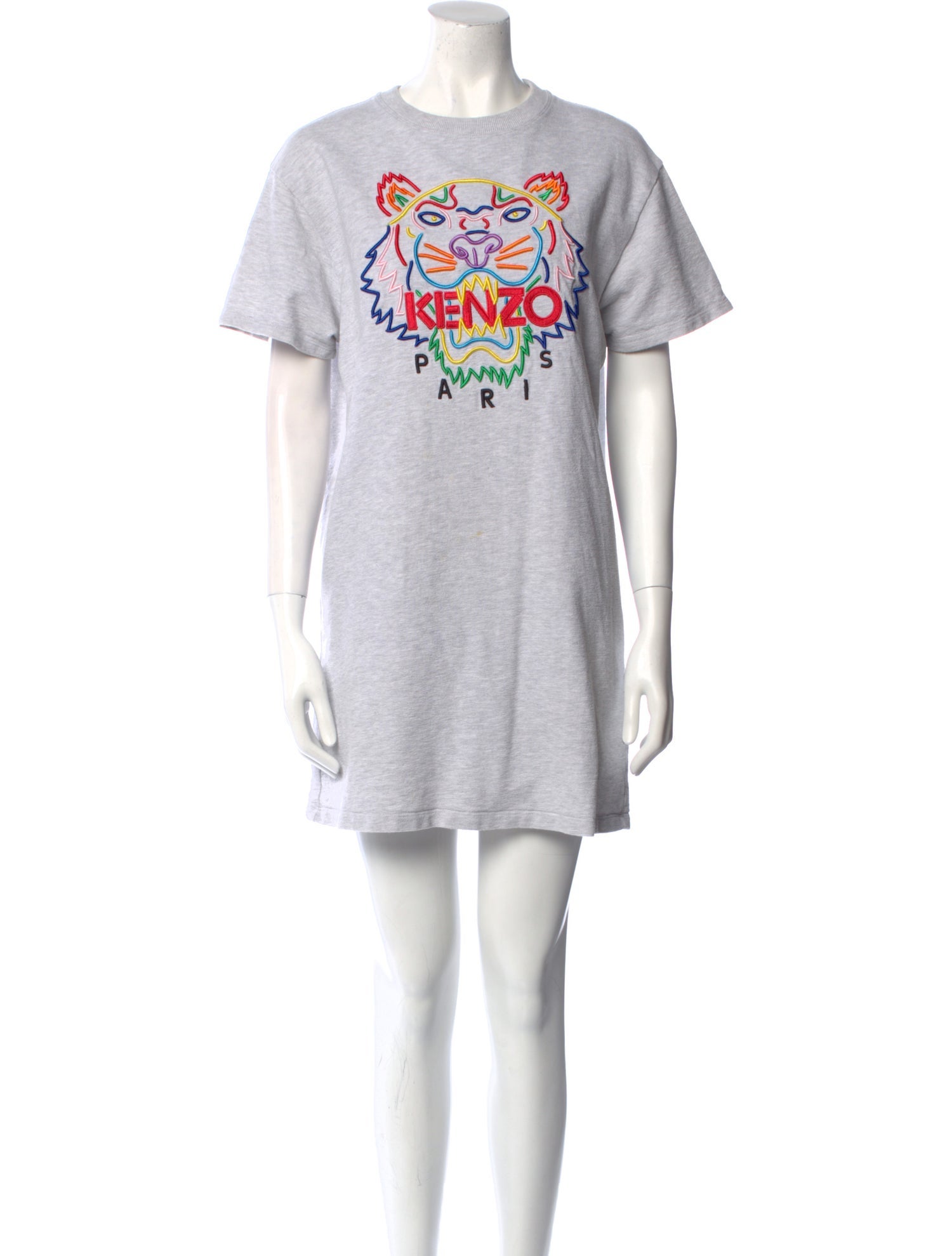 Kenzo Graphic Print Mini Dress - Grey Dresses, Clothing - KEN75523 ...