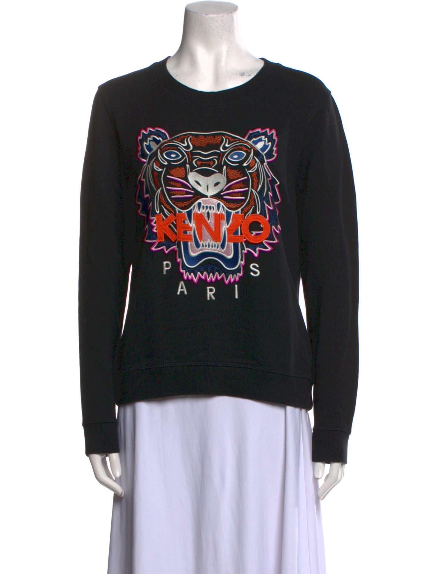 Kenzo Graphic Print Crew Neck Sweatshirt - Black Tops, Clothing ...