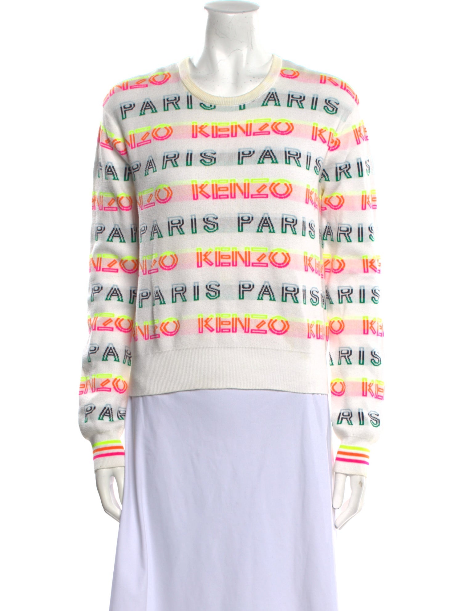Kenzo Printed Crew Neck Sweater - White Knitwear, Clothing - KEN76838 ...