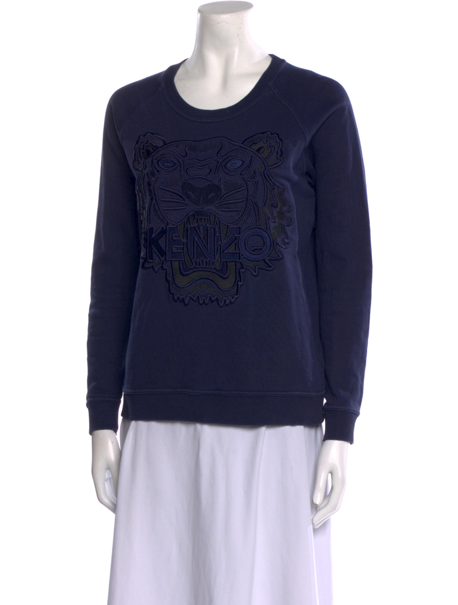 Kenzo Graphic Print Crew Neck Sweatshirt - Blue Tops, Clothing ...