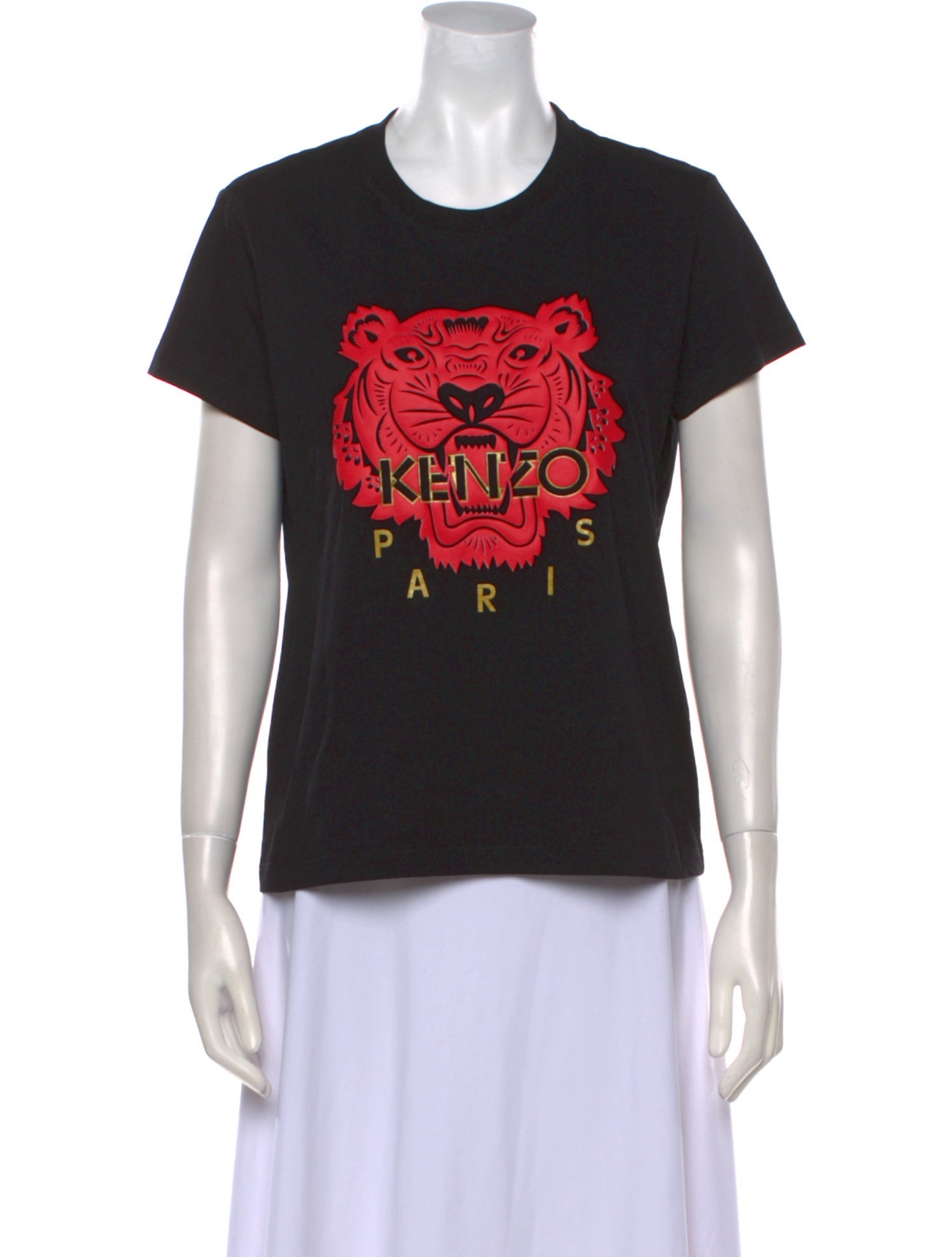 Kenzo Graphic Print Crew Neck T-Shirt - Black Tops, Clothing - KEN78574 ...