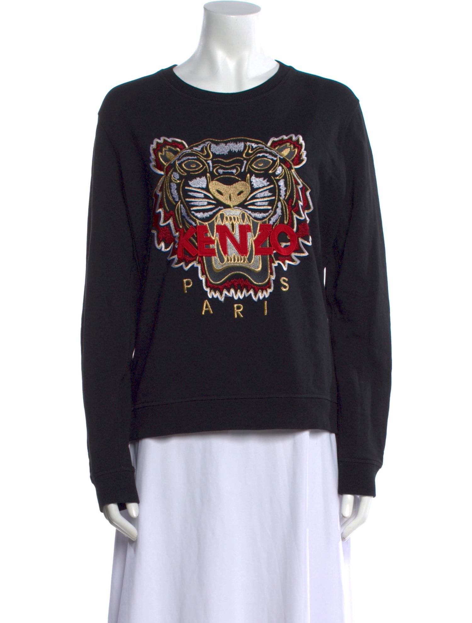 Kenzo Graphic Print Crew Neck Sweatshirt - Black Tops, Clothing ...
