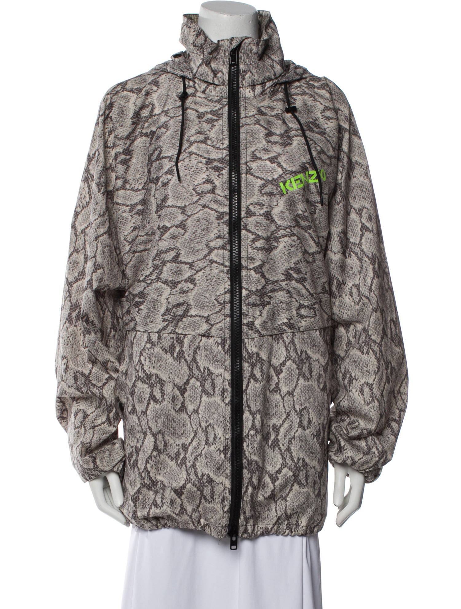 Kenzo Animal Print Faux Fur Jacket - Grey Jackets, Clothing - KEN80353 ...