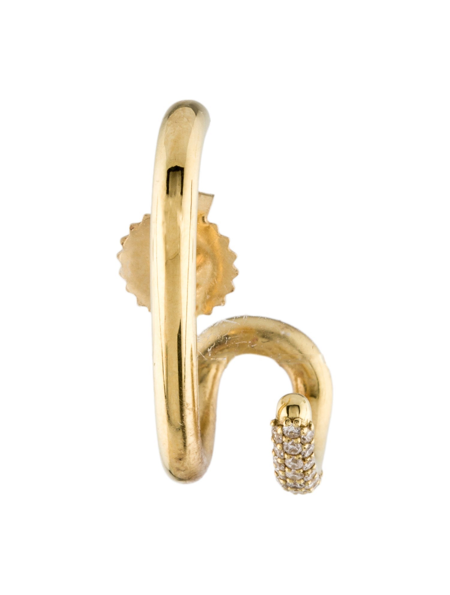 Birks 18K Muse Pierced Hoop Earrings - 18K Yellow Gold Ear Cuff ...