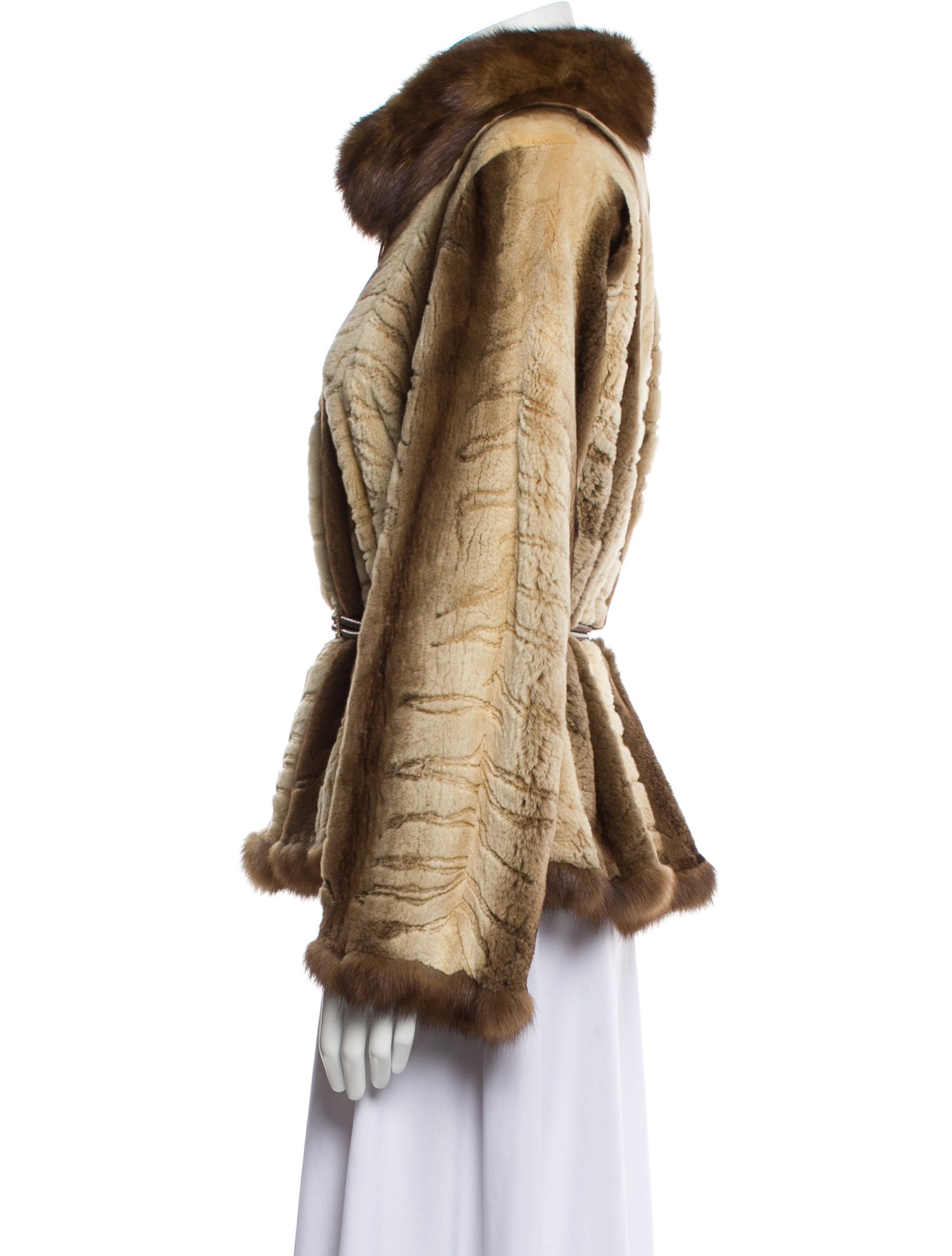 Kopenhagen Fur Sable Animal Print Fur Jacket - Brown Jackets, Clothing ...