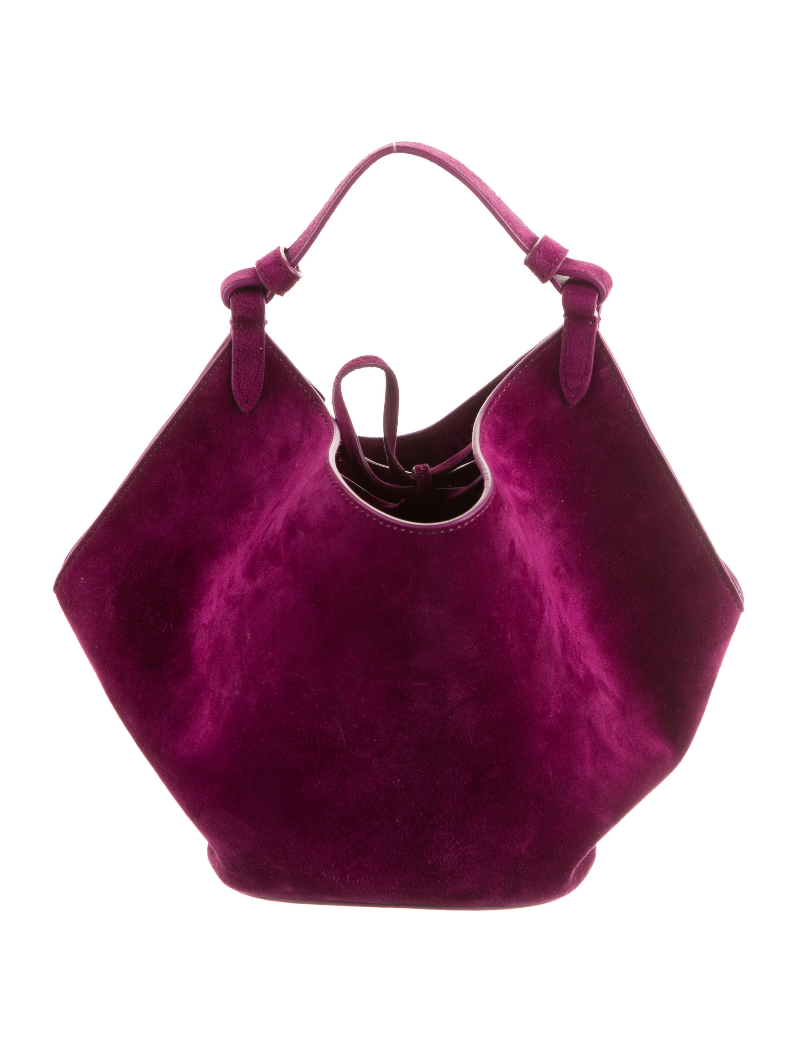 Khaite Suede Lotus Handle Bag - Purple Handle Bags, Handbags ...
