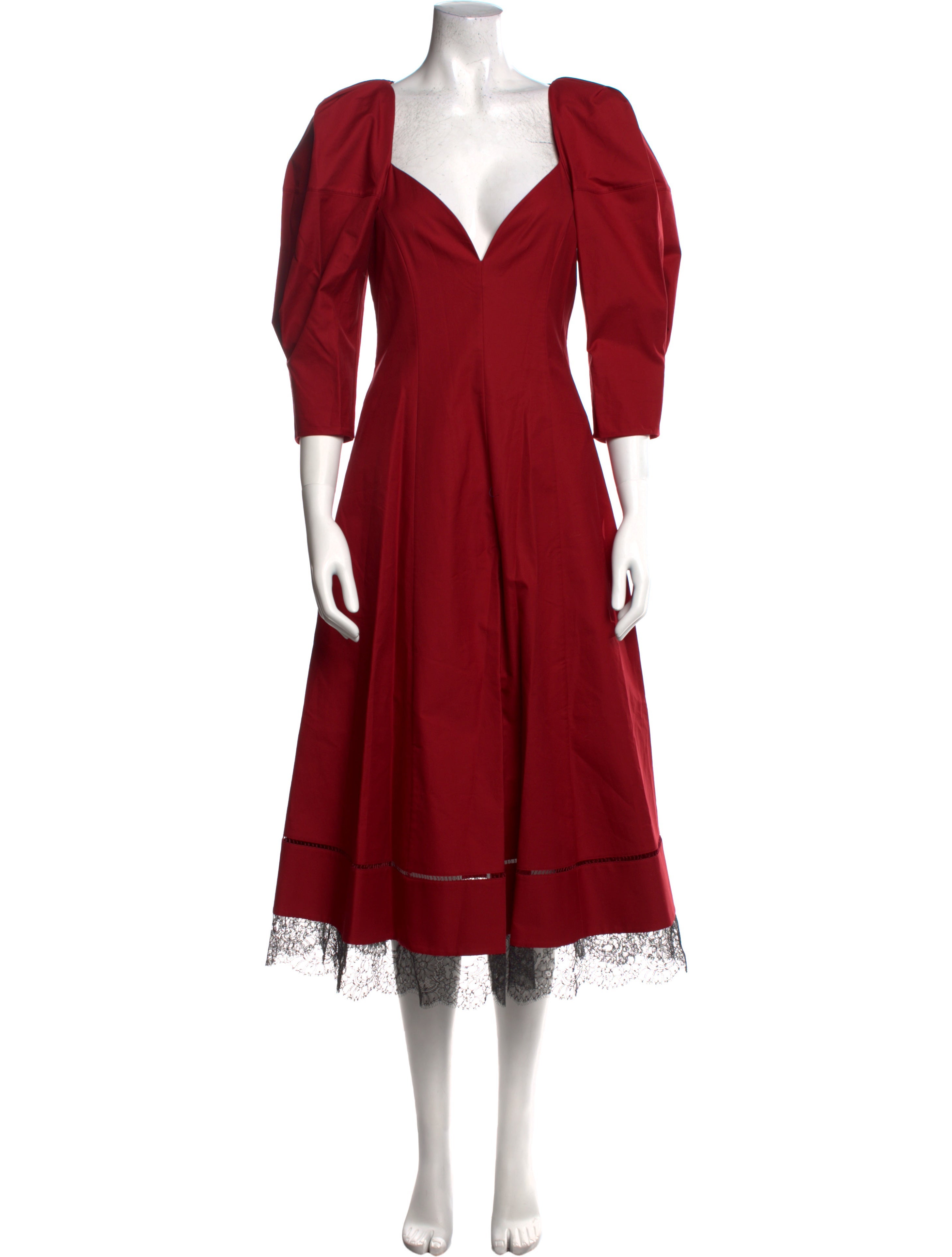 Khaite V-Neck Midi Length Dress w/ Tags - Red Dresses, Clothing ...