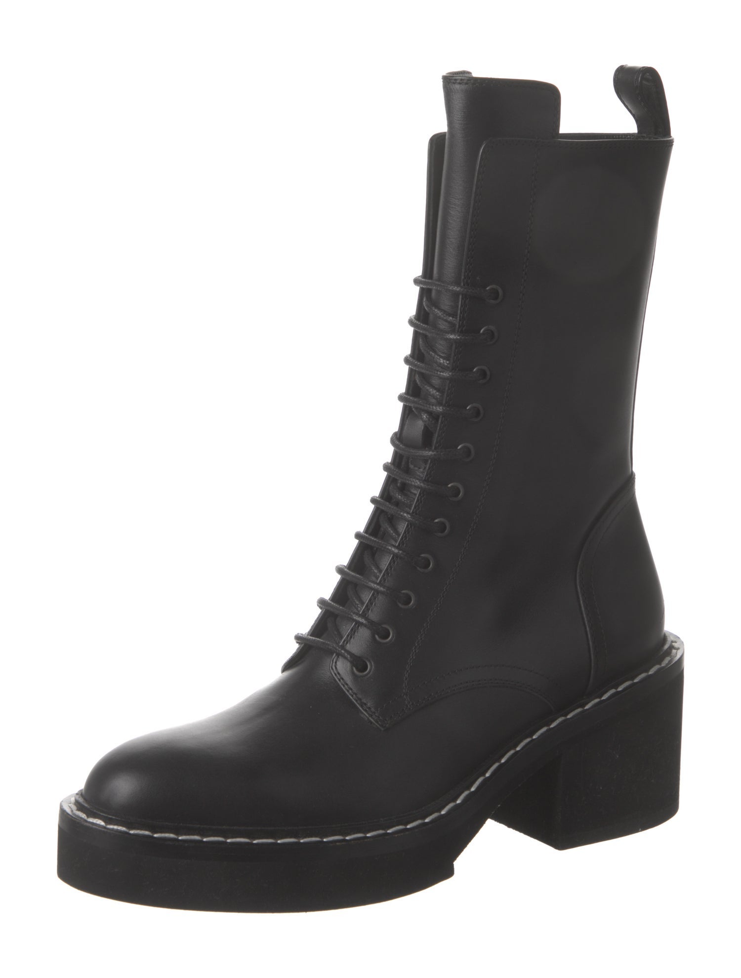 The Row Leather Combat Boots - Black Boots, Shoes - THR135040 | The ...