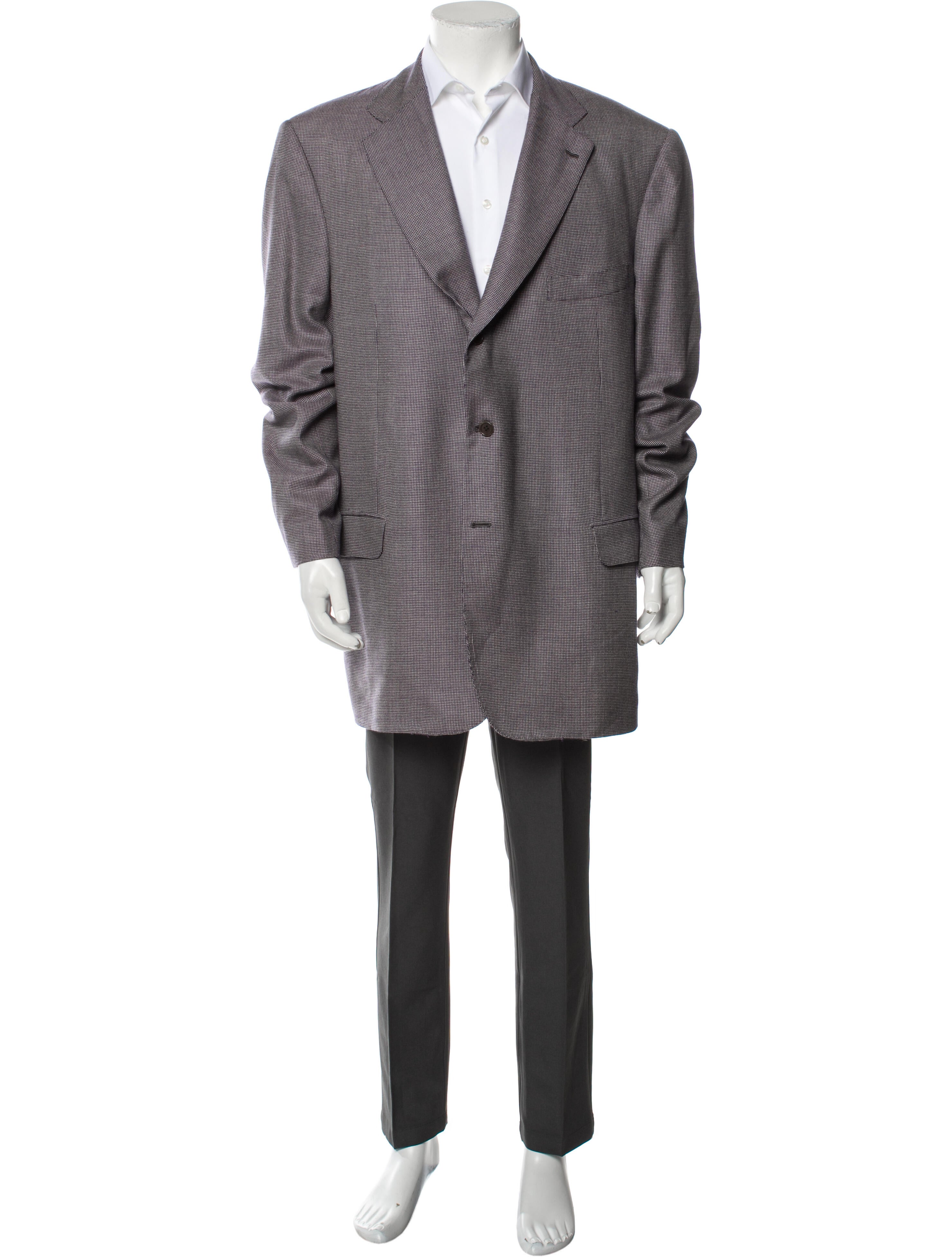 Kiton Plaid Print Blazer - Purple Suiting, Clothing - KIT38395 | The ...