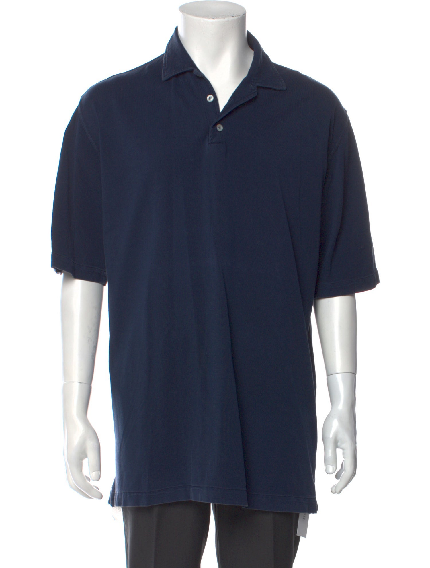 Kiton Collar Short Sleeve Polo Shirt - Blue Polos, Clothing - KIT44216 ...