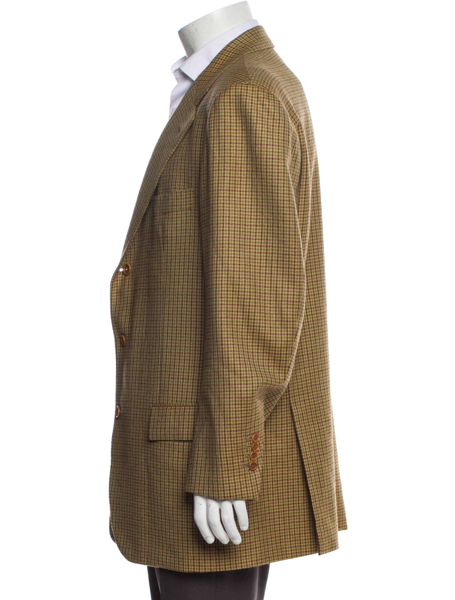 Kiton Plaid Print Blazer - Green Suiting, Clothing - KIT45060 | The ...