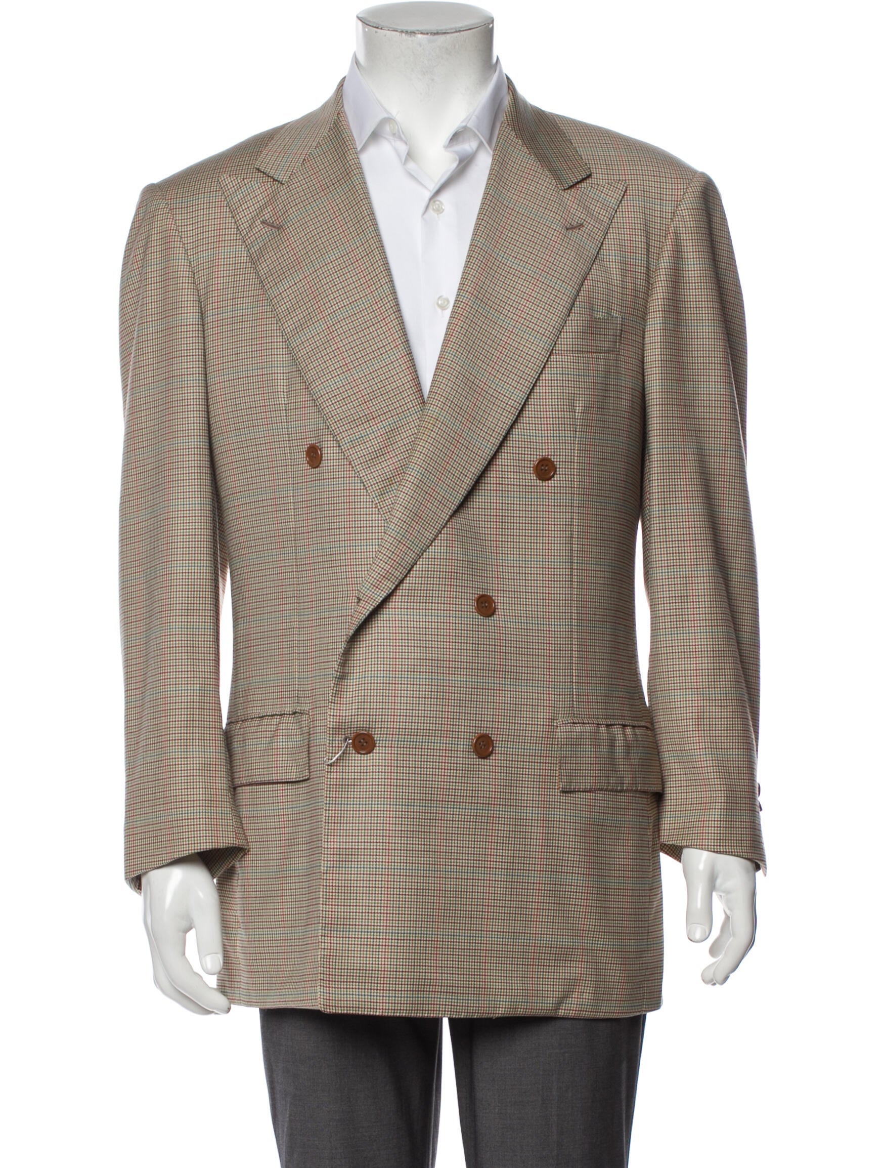 Kiton Plaid Print Blazer - Neutrals Suiting, Clothing - KIT44744 | The ...