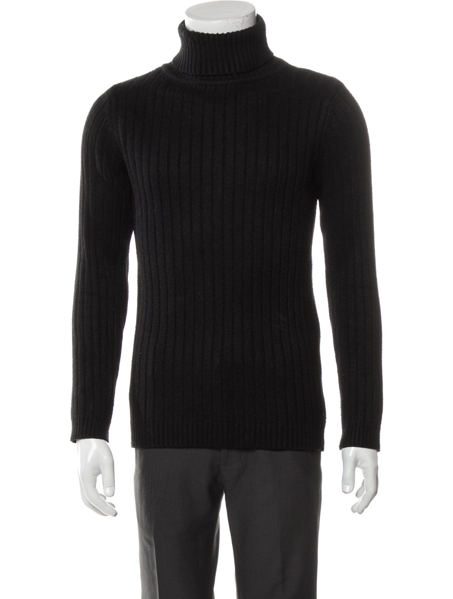 Kiton Cashmere Turtleneck Pullover - Black Sweaters, Clothing ...