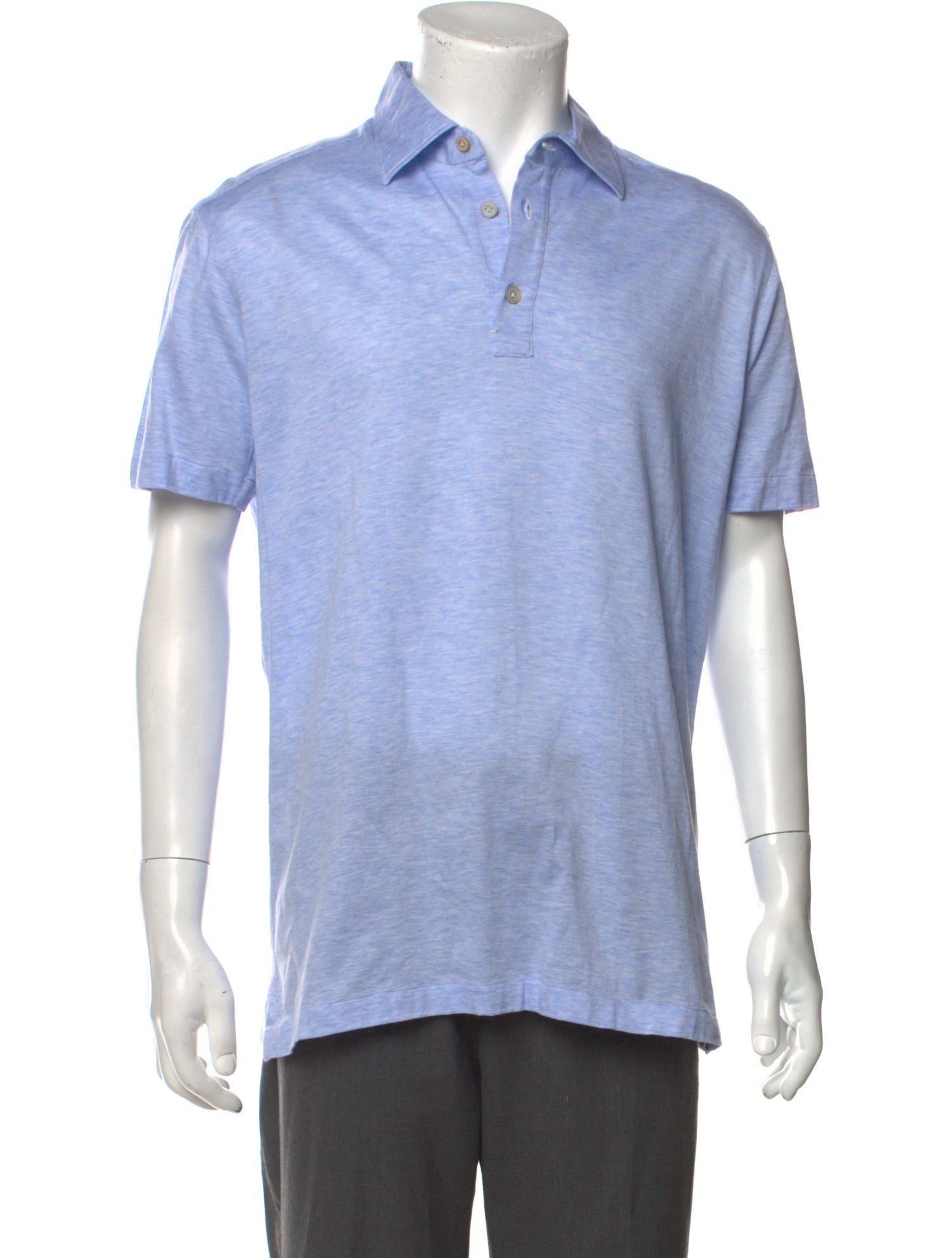 Kiton Collar Short Sleeve Polo Shirt - Blue Polos, Clothing - KIT45437 ...