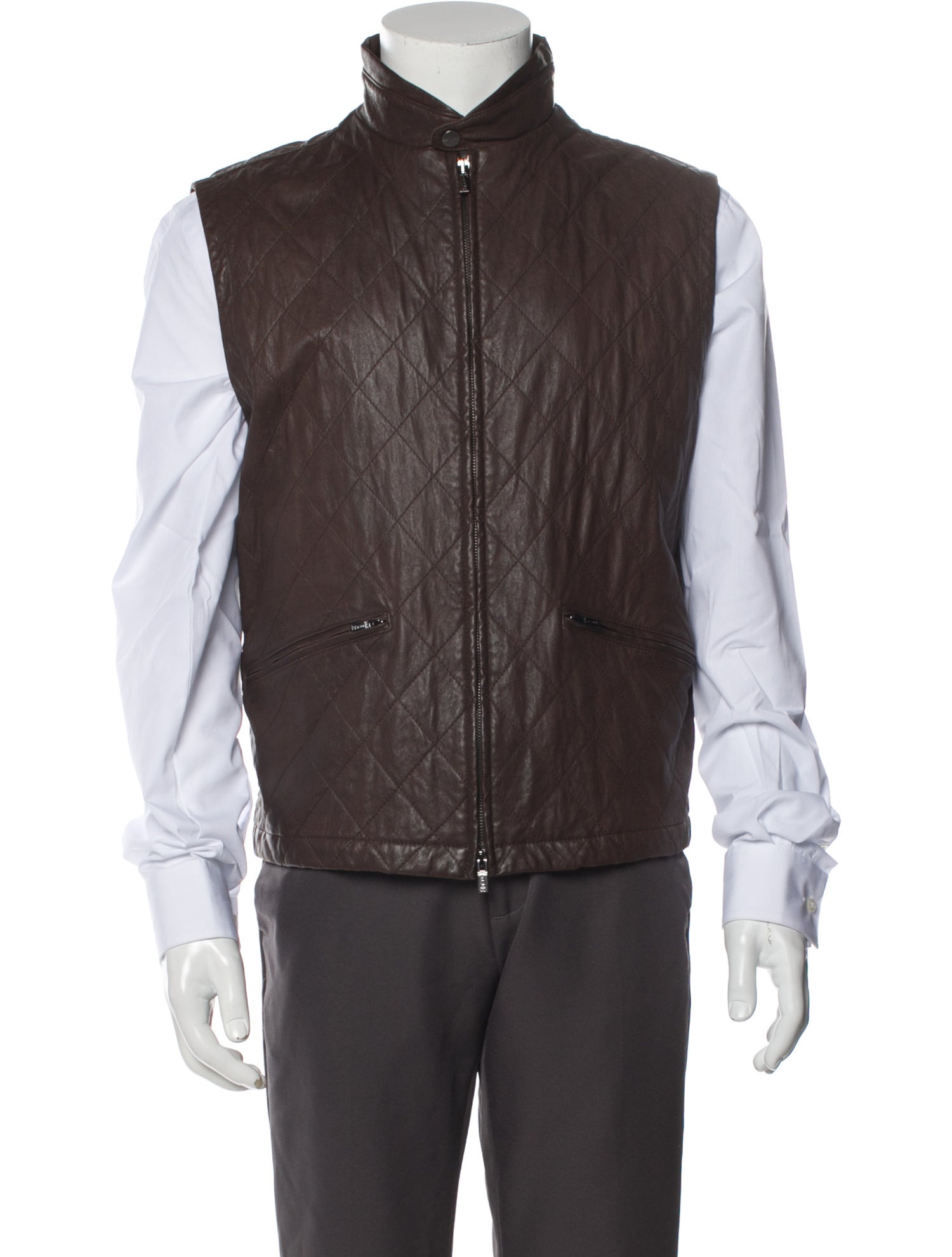 Kiton Lambskin Vest - Brown Outerwear, Clothing - KIT46176 | The RealReal