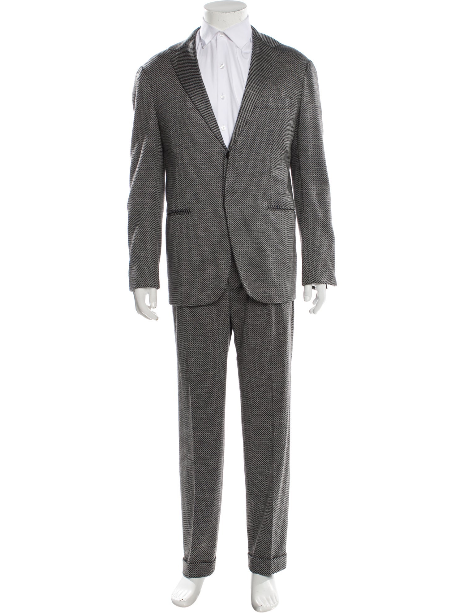 Kiton Striped Two-Piece Suit w/ Tags - Grey, 11" Rise Suiting, Clothing ...
