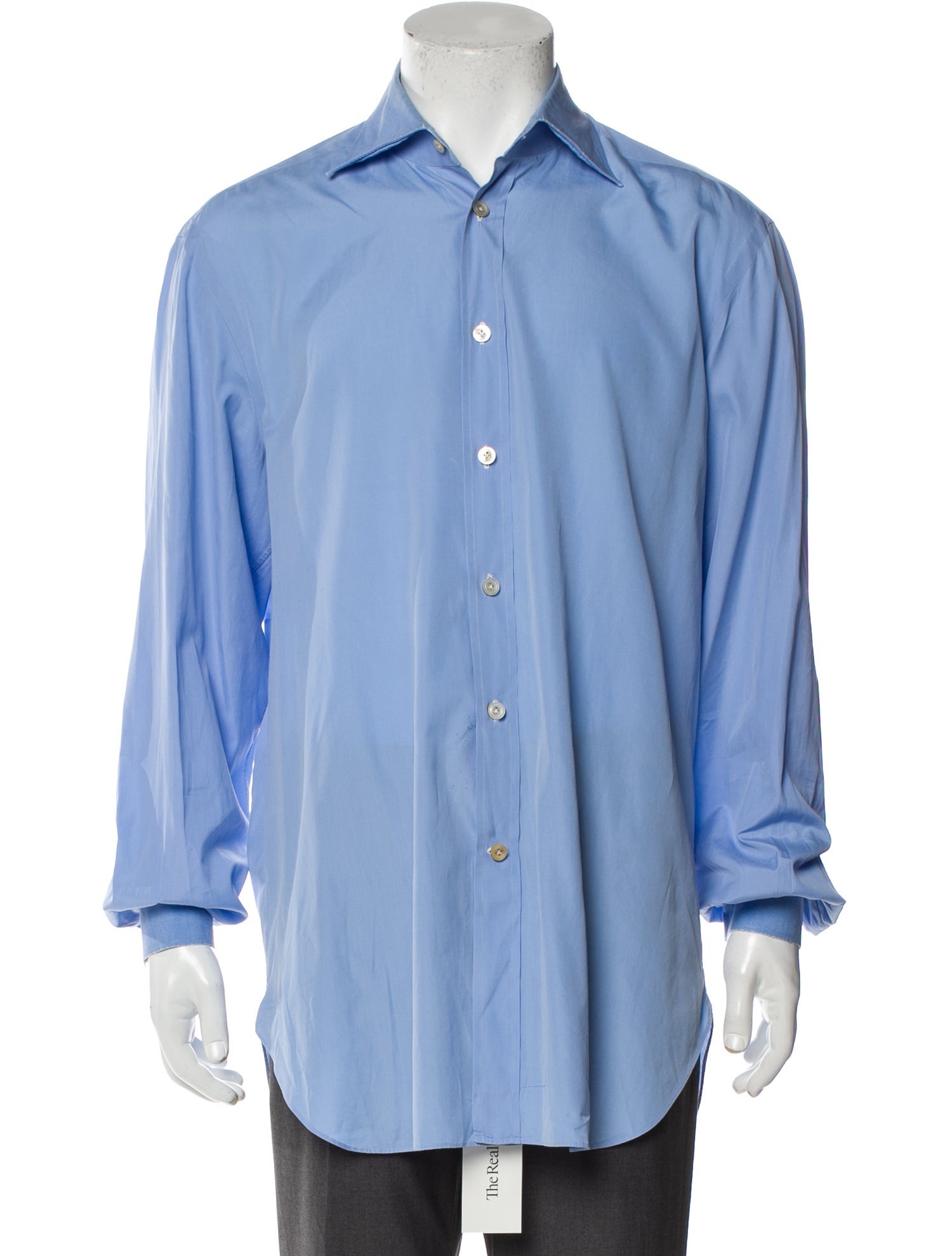 Kiton Long Sleeve Dress Shirt - Blue Dress Shirts, Clothing - KIT47840 ...