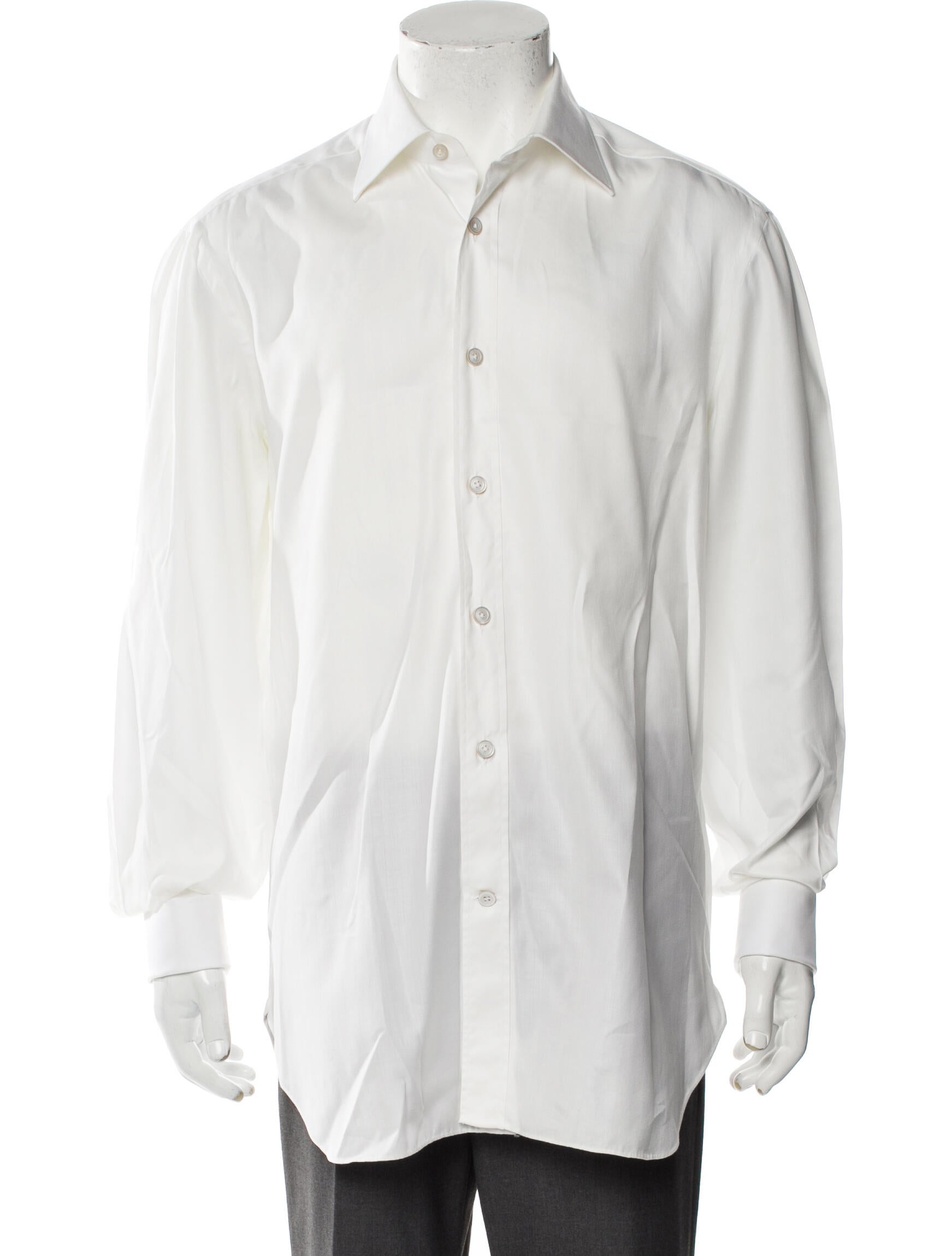 Kiton Long Sleeve Dress Shirt - White Dress Shirts, Clothing - KIT48325 ...