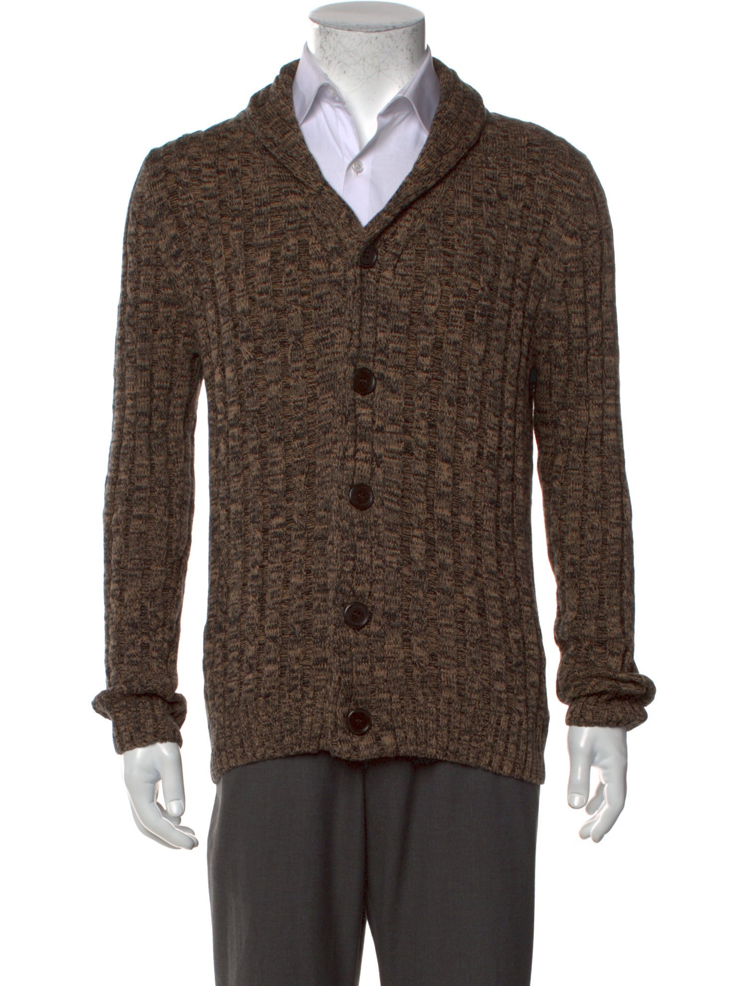 Kiton Collar Long Sleeve Cardigan - Brown Sweaters, Clothing - KIT48733 ...