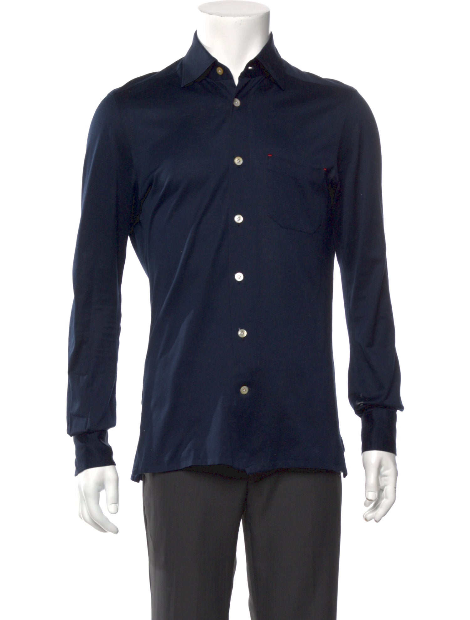 Kiton Long Sleeve Shirt - Blue Casual Shirts, Clothing - KIT48795 | The ...