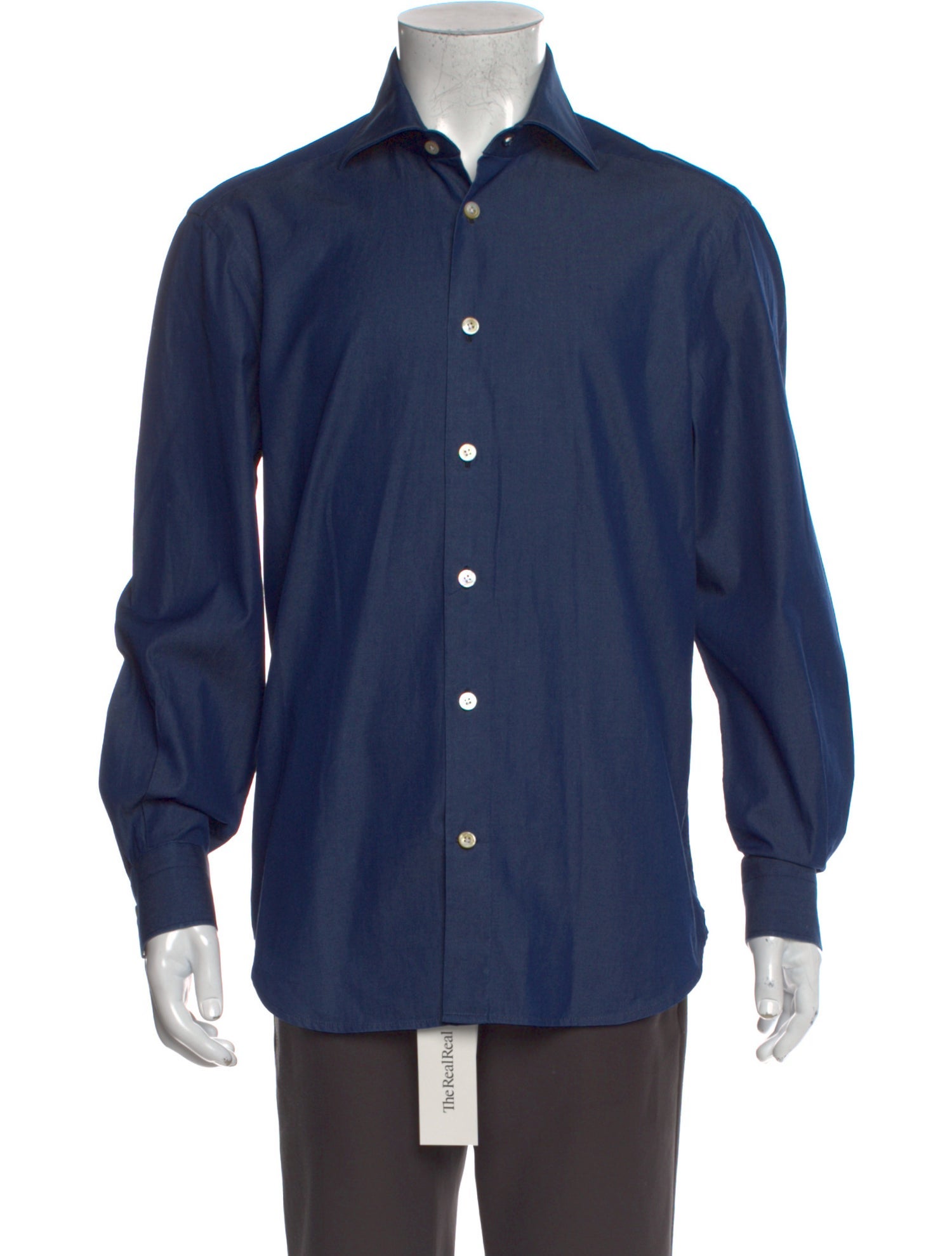 Kiton Long Sleeve Dress Shirt - Blue Dress Shirts, Clothing - KIT49907 | The RealReal