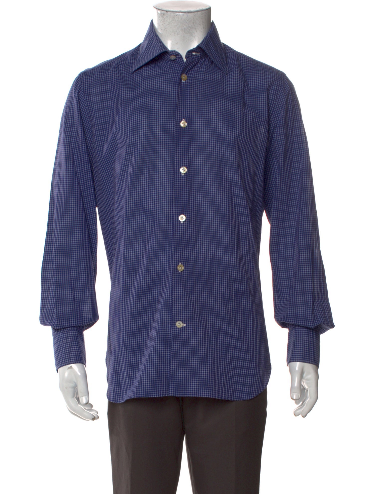 Kiton Long Sleeve Shirt - Blue Casual Shirts, Clothing - KIT50206 | The ...