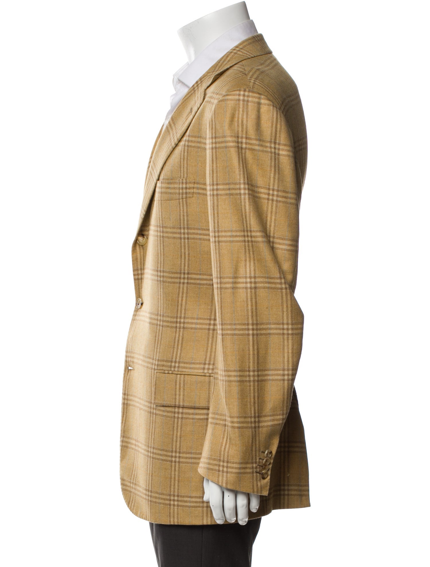 Kiton Cashmere Plaid Print Sport Coat - Neutrals Suiting, Clothing ...