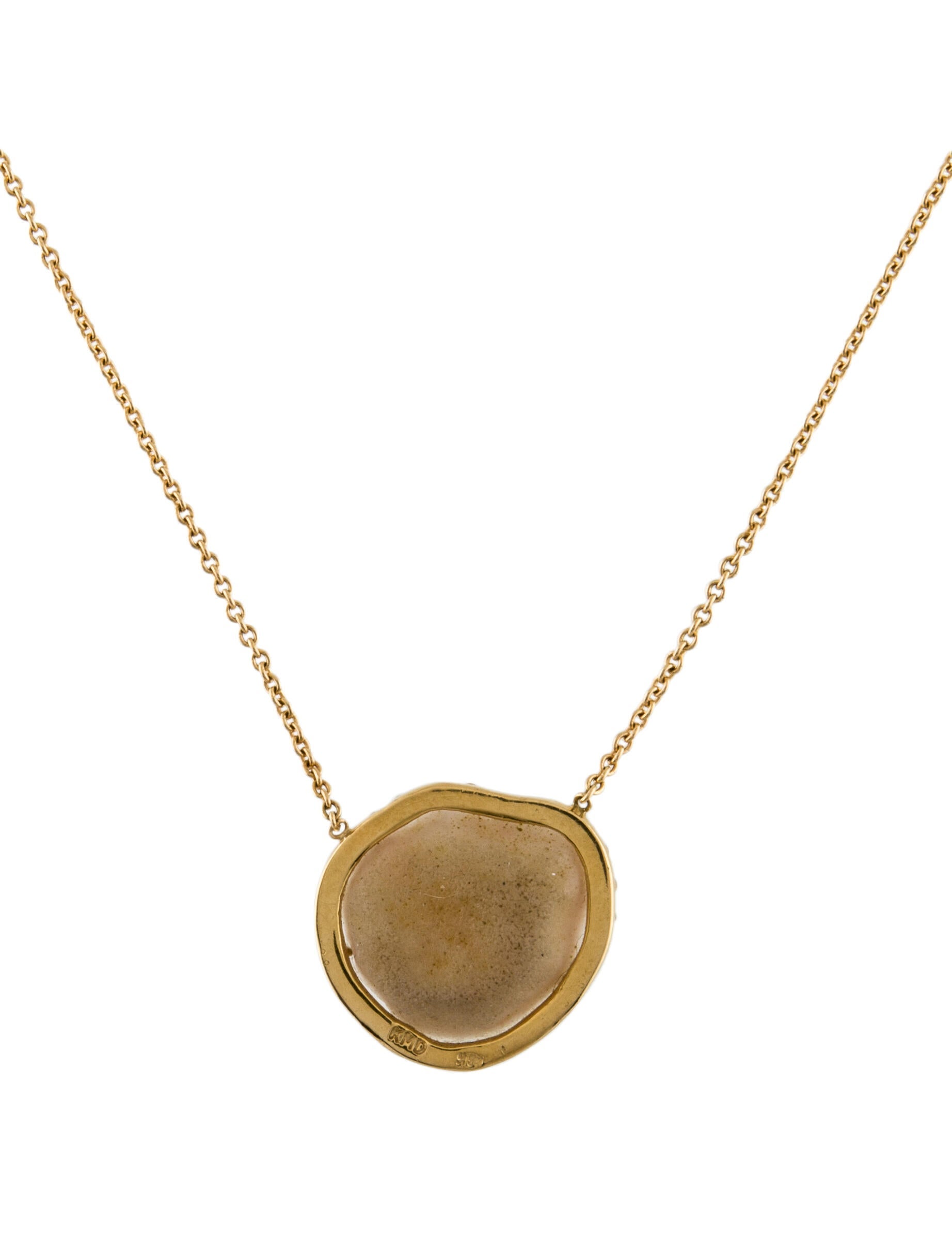 Kimberly McDonald 18K Druzy & Diamond Pendant Necklace - 18K Yellow ...