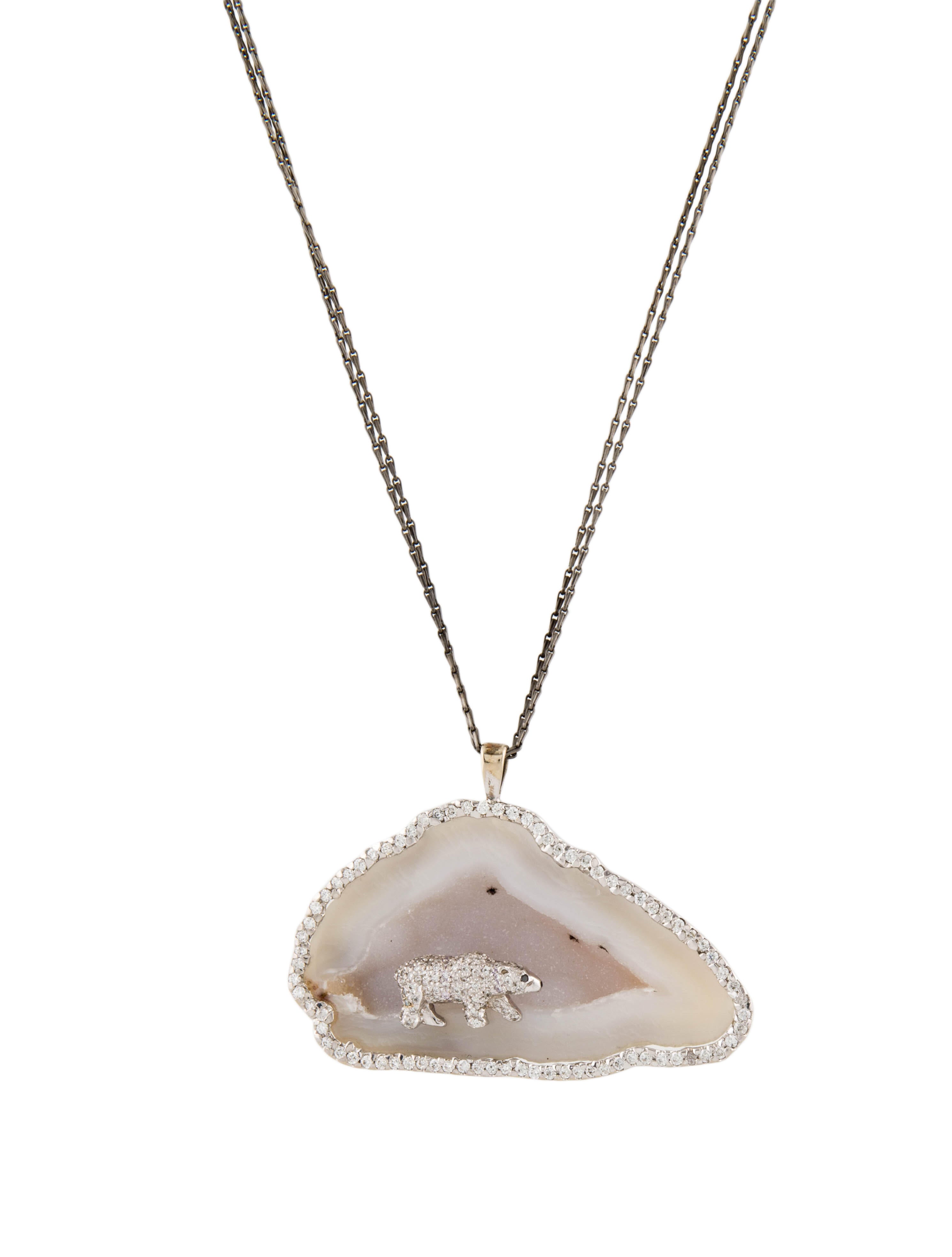 Kimberly McDonald 18K Diamond & Geode Ursus Maritimus Necklace - 18K ...