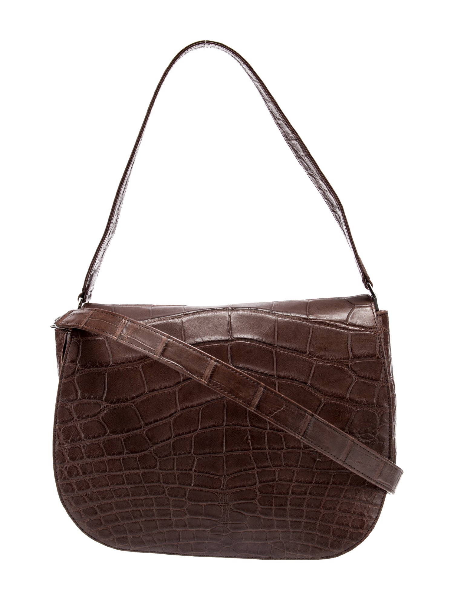 Alexandra Knight Embossed Leather Crossbody Bag - Brown Crossbody Bags ...