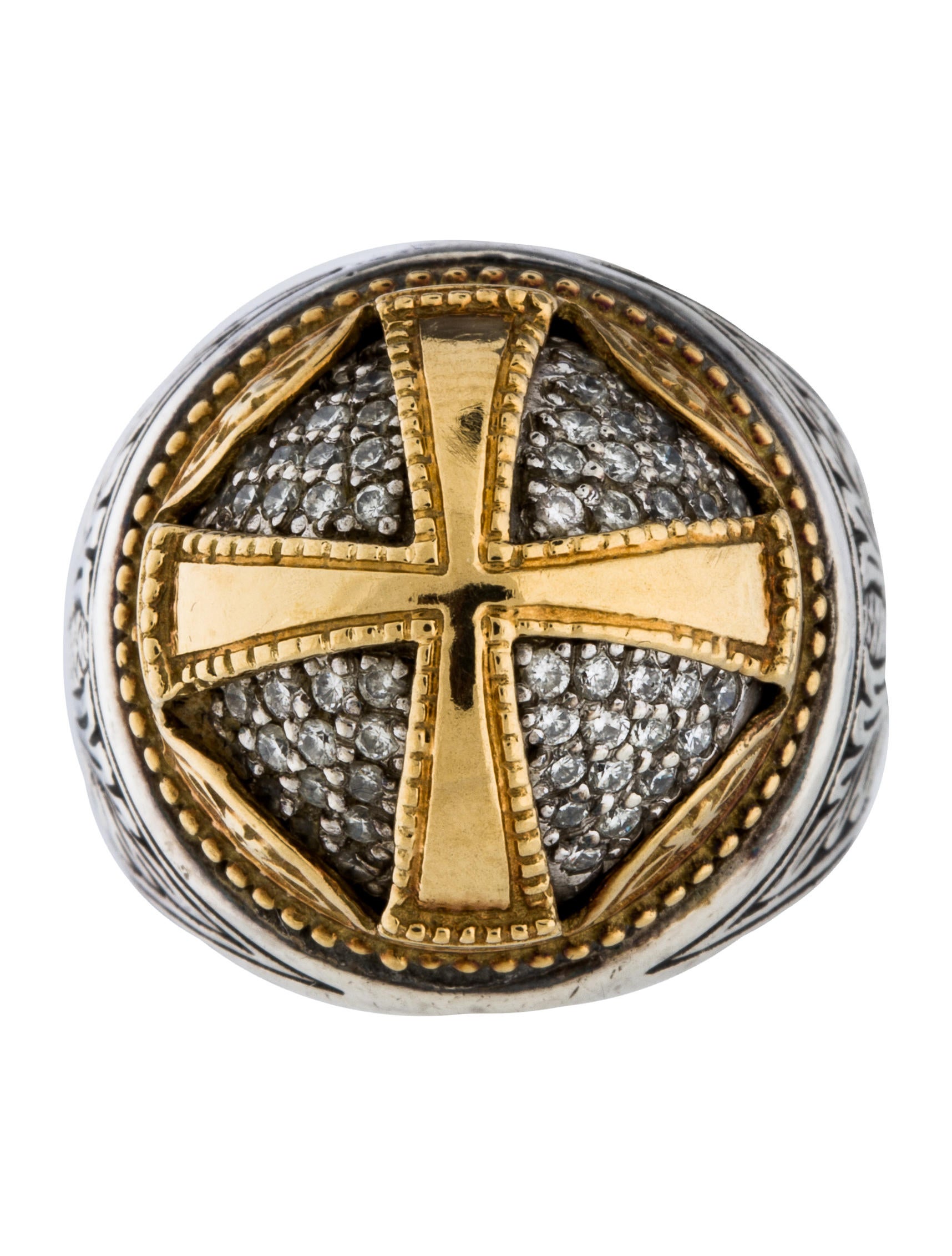 Konstantino Diamond Filigree Cross Ring - Rings - KON21565 | The RealReal