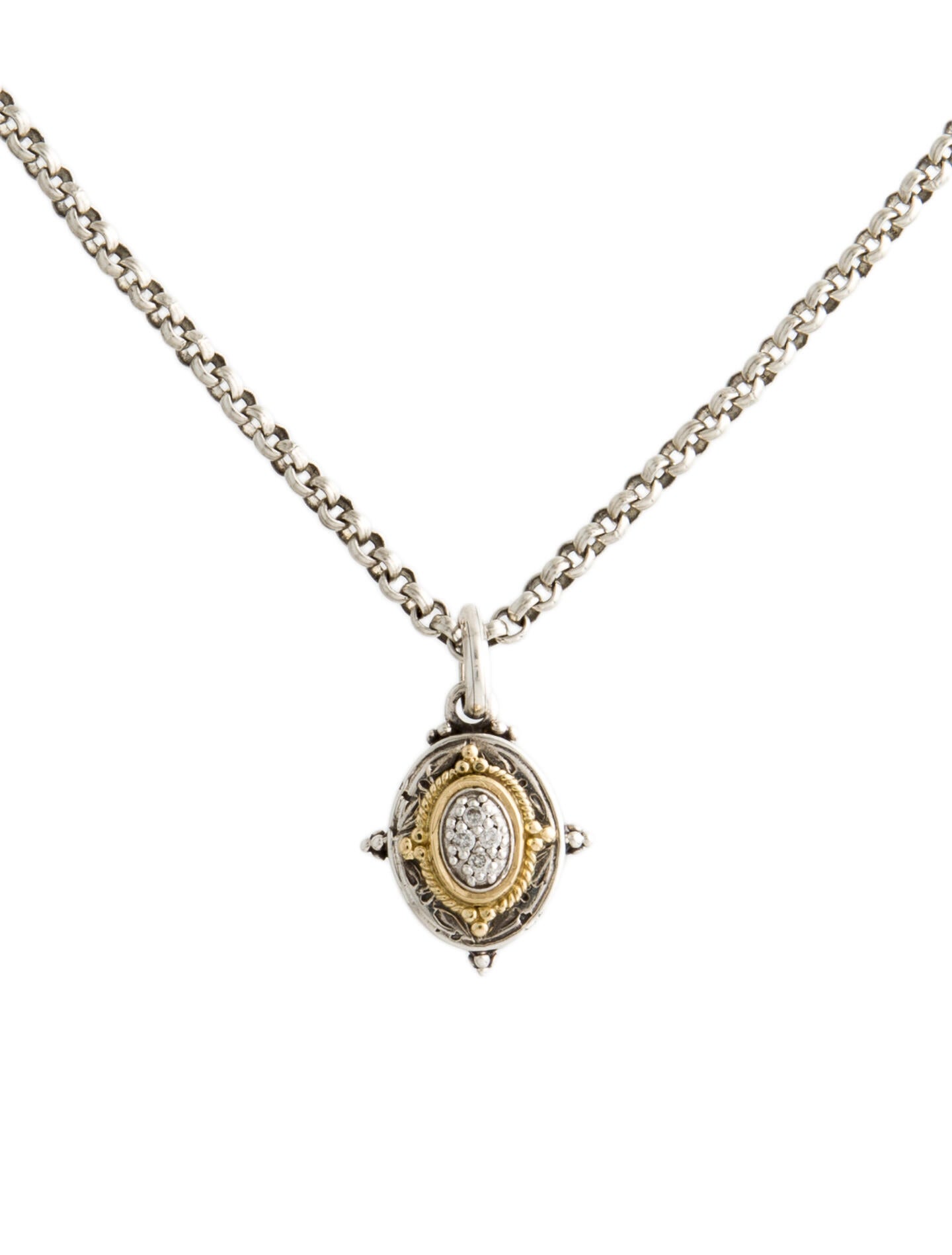 Konstantino Two-Tone Diamond Pendant Necklace - 18K Yellow Gold Pendant ...