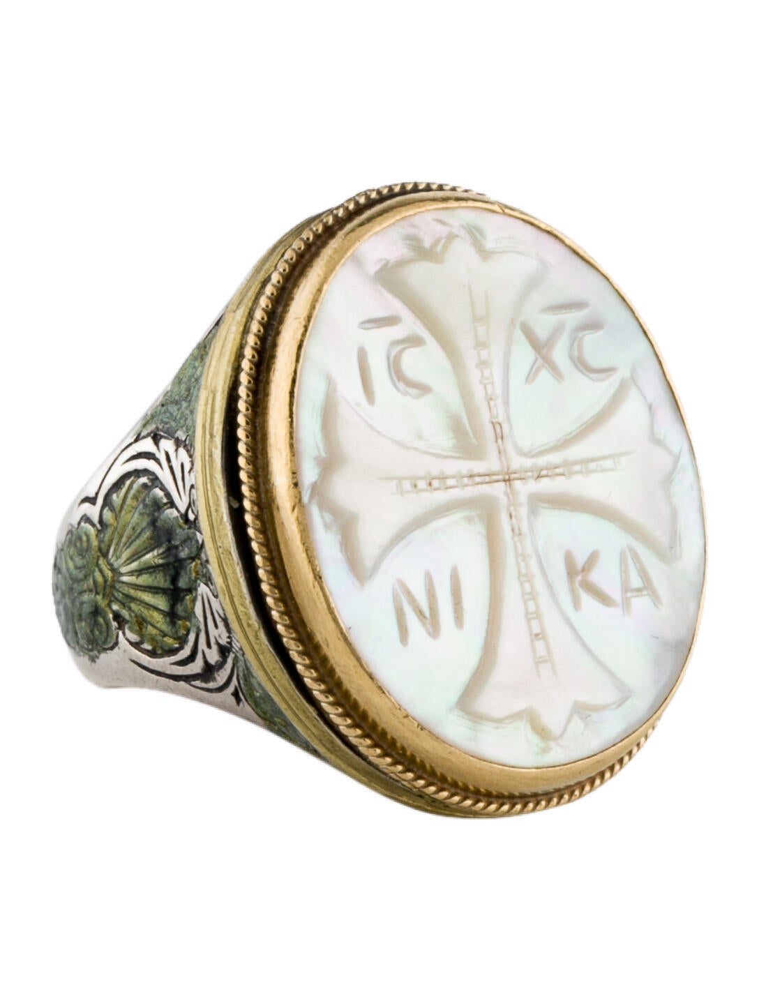 David Yurman Vintage Two-Tone Signet Ring - 18K Yellow Gold Signet Ring ...