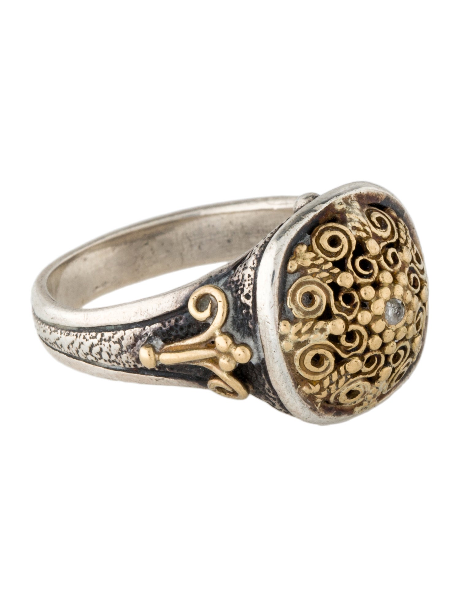 Konstantino Two-Tone Diamond Cocktail Ring - 18K Yellow Gold Cocktail ...